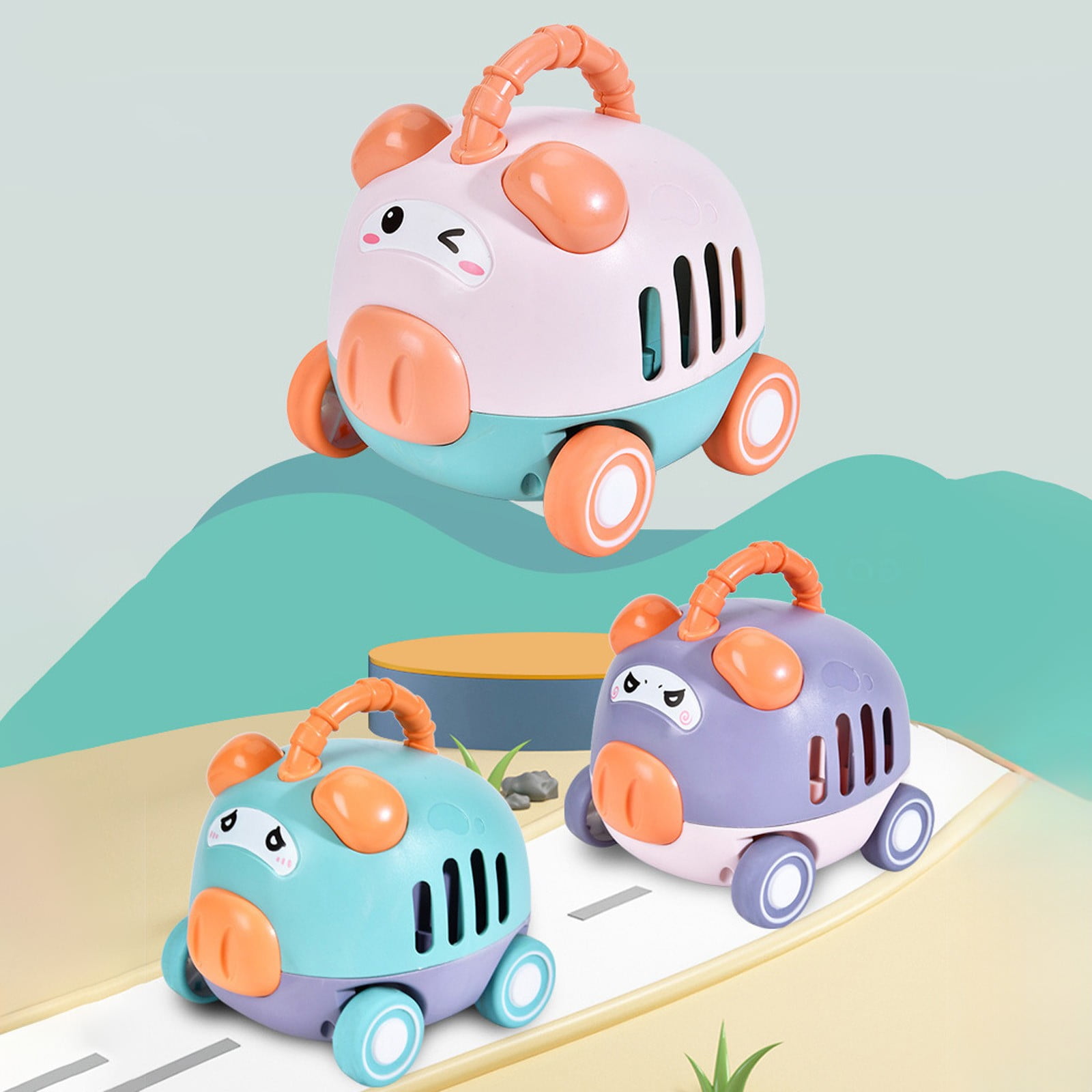 Usloyux Animals Pull Back Cars,Cute Friction Powered Push and Go Back ...