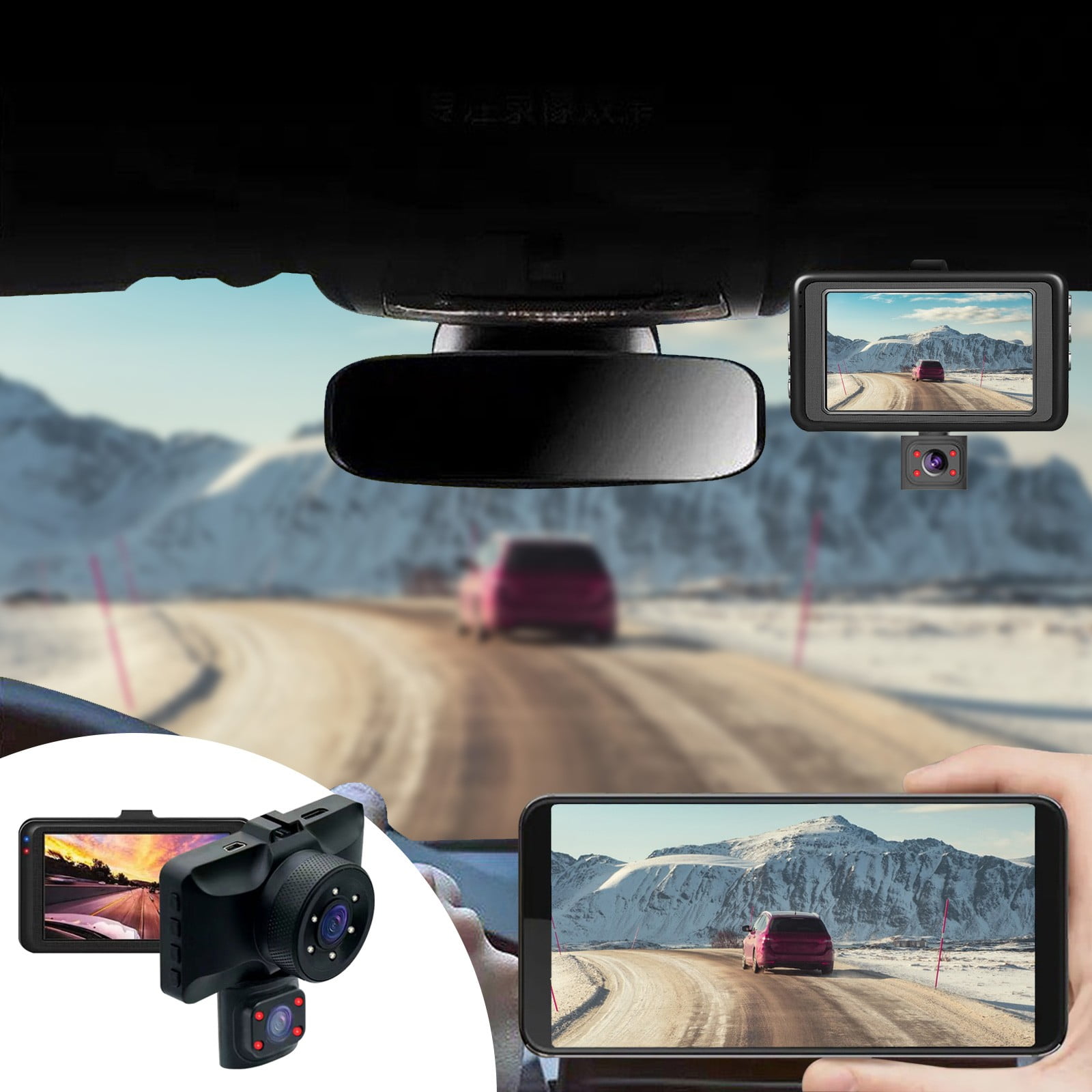 Usloyux Car Cameras for Surveillance Clearance, 3.0-inch IPS Screen ...