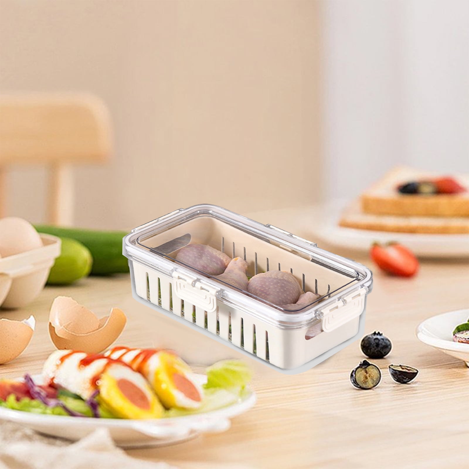 Usloyux Fruit Washing Bowl,Refrigerator Organizer Food Storage ...