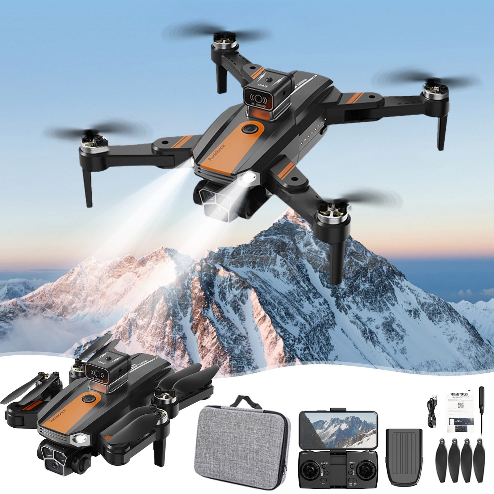 Usloyux RC Helicopter Adults,4K Brushless Motor Drone Aerial ...