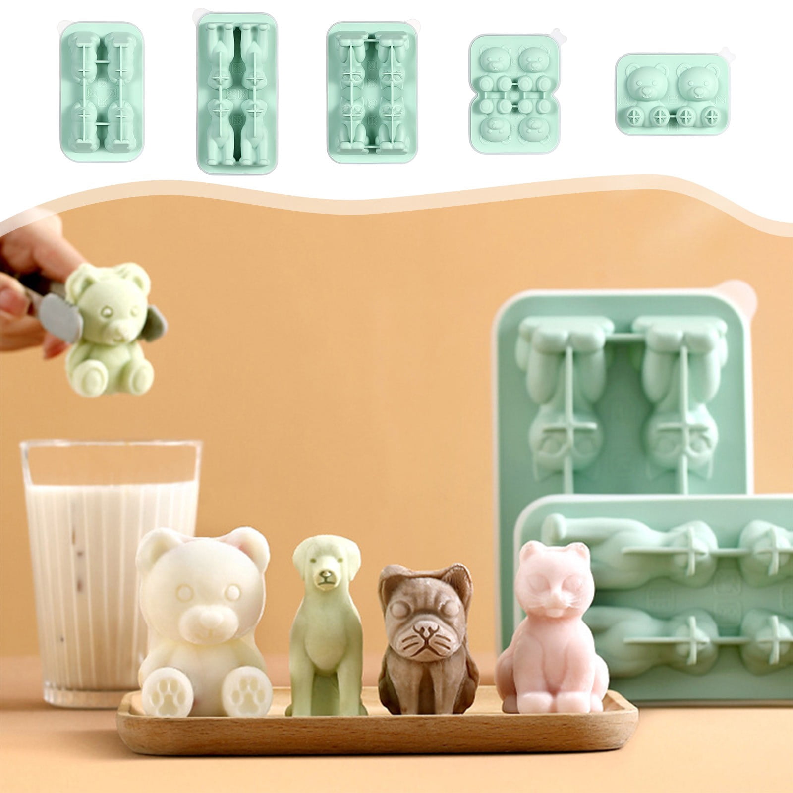 Usloyux Under $5 Silicone Ice Box Tray, Food Grade Ice Making Mold with ...