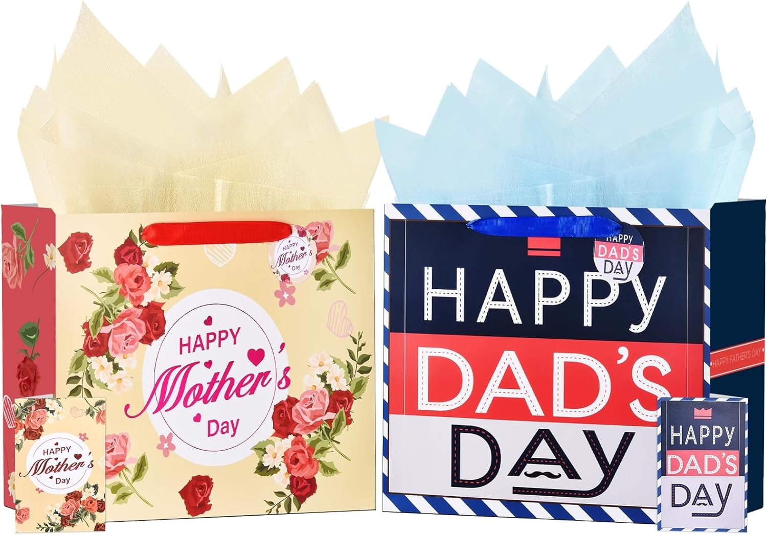 Usmilegift 13'' Mother's Day Gift Bags and Fathers Day Gift Bags with ...