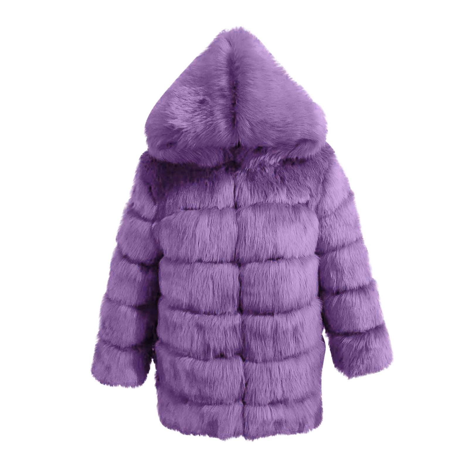 Usmixi 2025 Faux Fur Coat for Women Fluffy Plush Coat for Women Casual ...