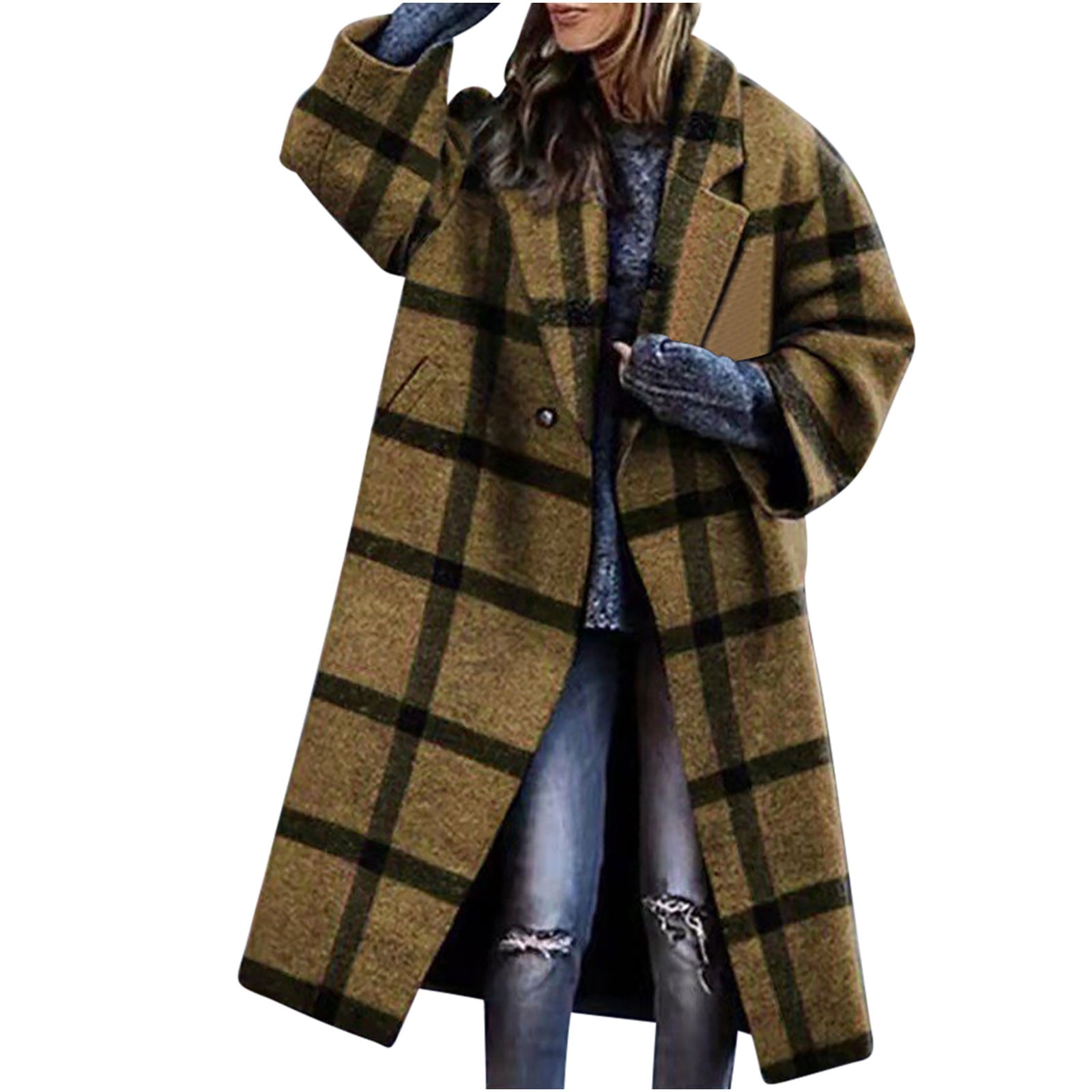 Usmixi 2025 Wool Jacket for Women Trench Overcoat for Women Fashion ...