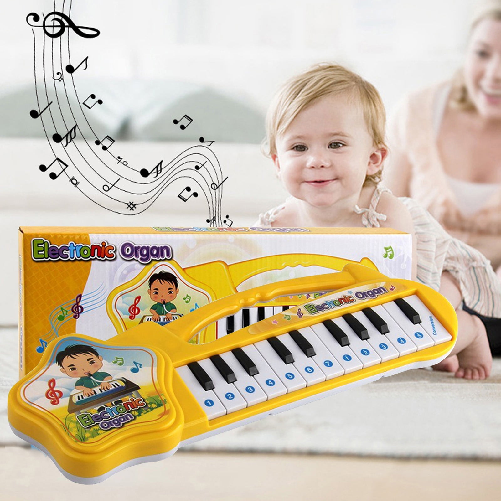 Usmixi 22 Keys Electronic Organ Mini Children Piano Musical Instrument ...