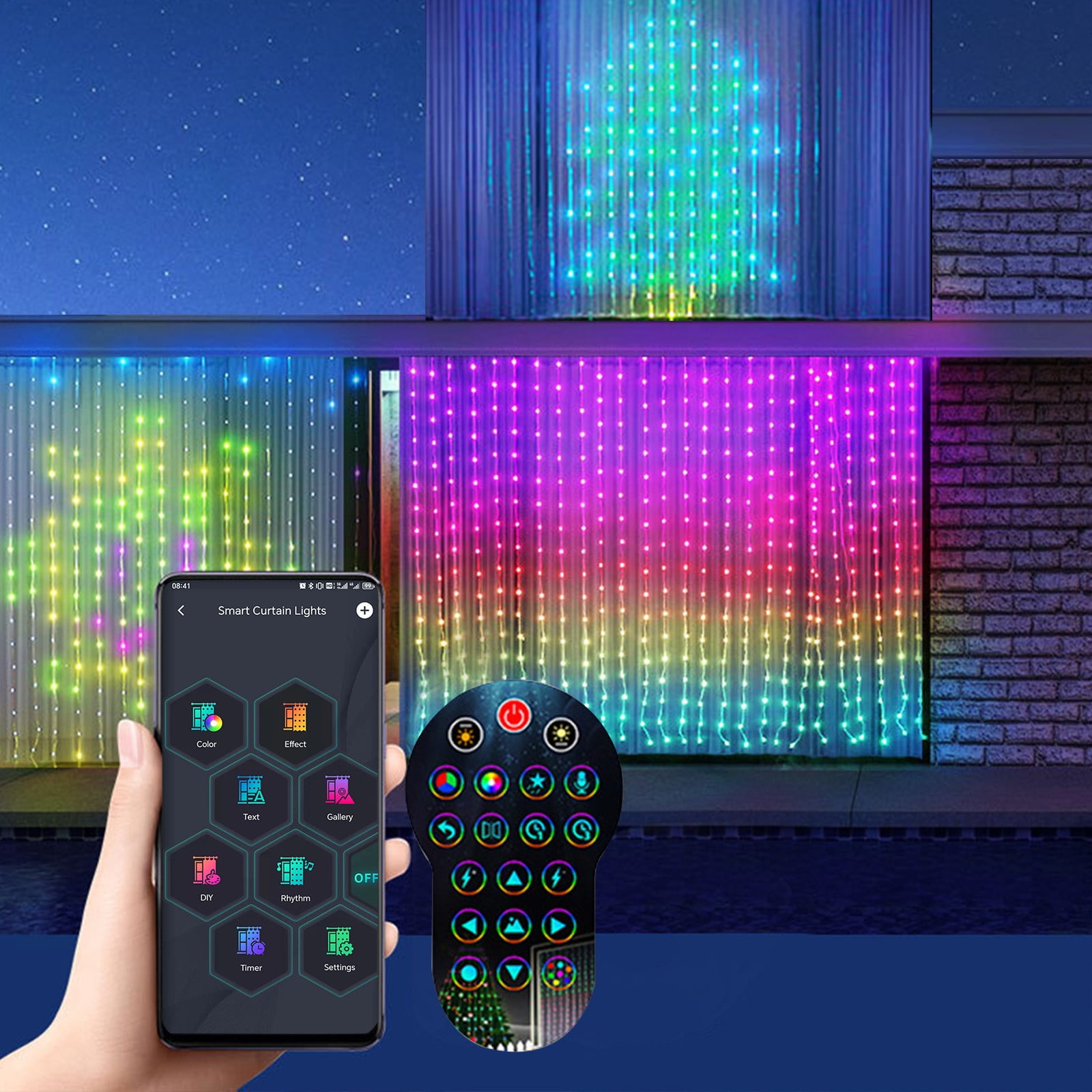 Usmixi 2m*2m Smart App Controlled LED RGB String Lights, 400 LED DIY ...