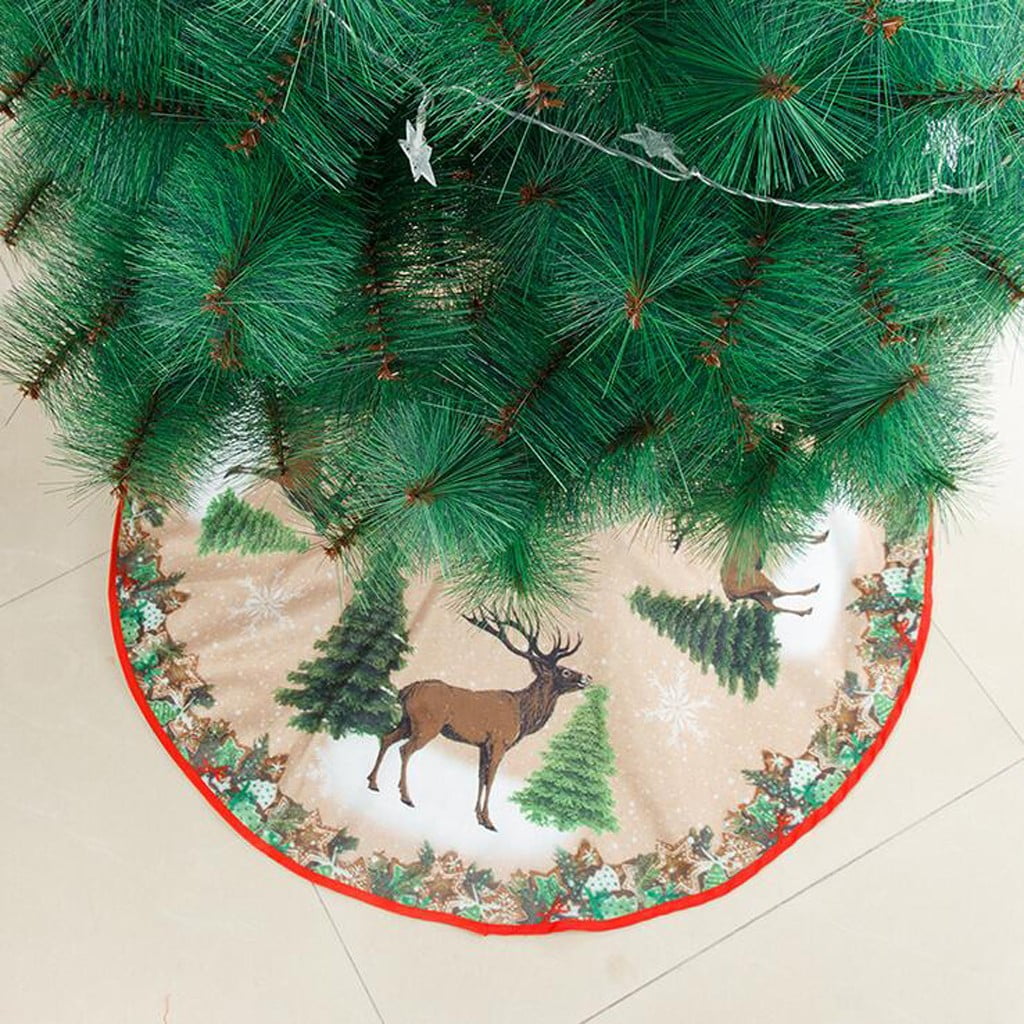 Usmixi 39 Inch Christmas Tree Skirt, Red Small Plush Xmas Tree Mat ...
