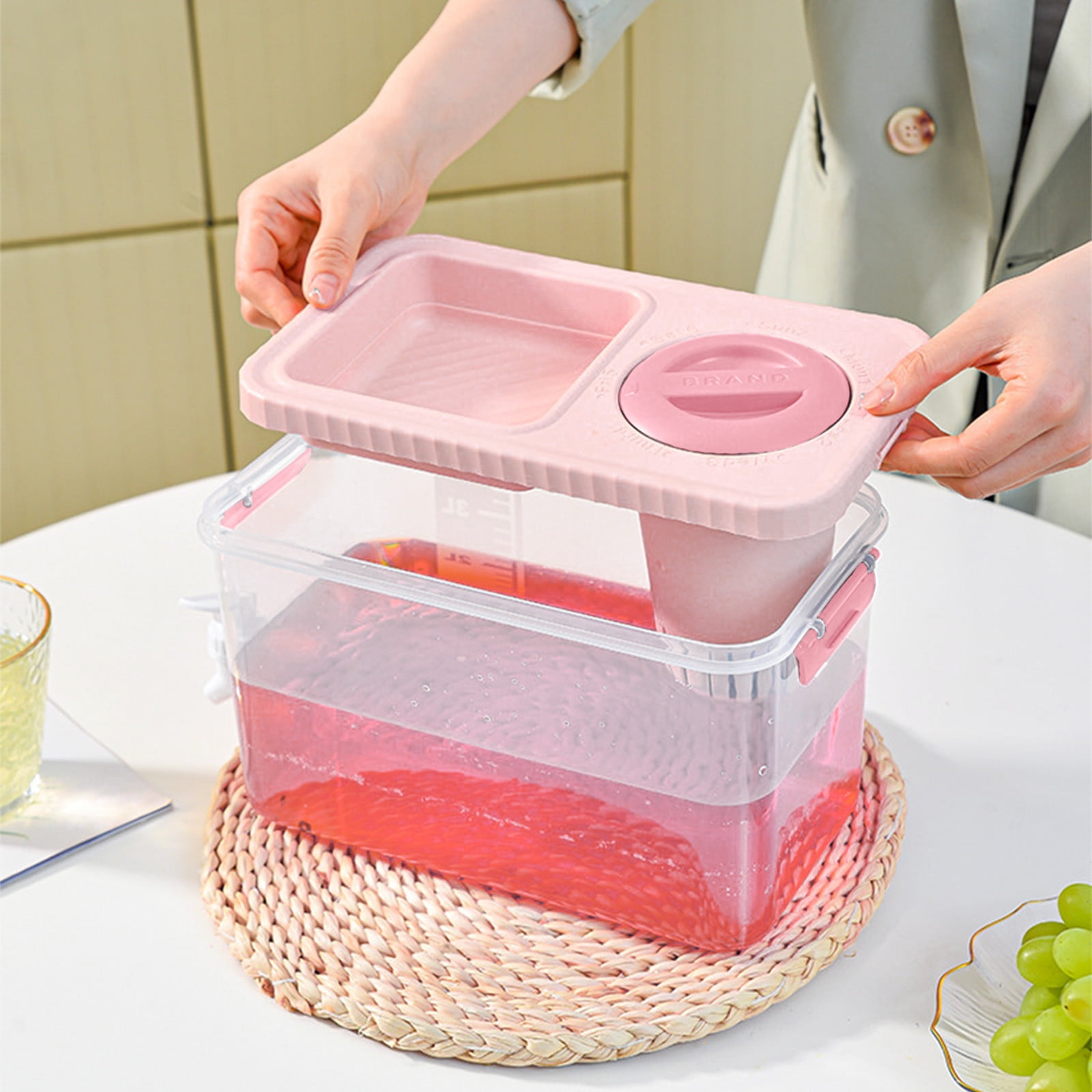 Usmixi 4L Large Capacity Plastic Beverage Dispenser, Beverage Dispenser ...