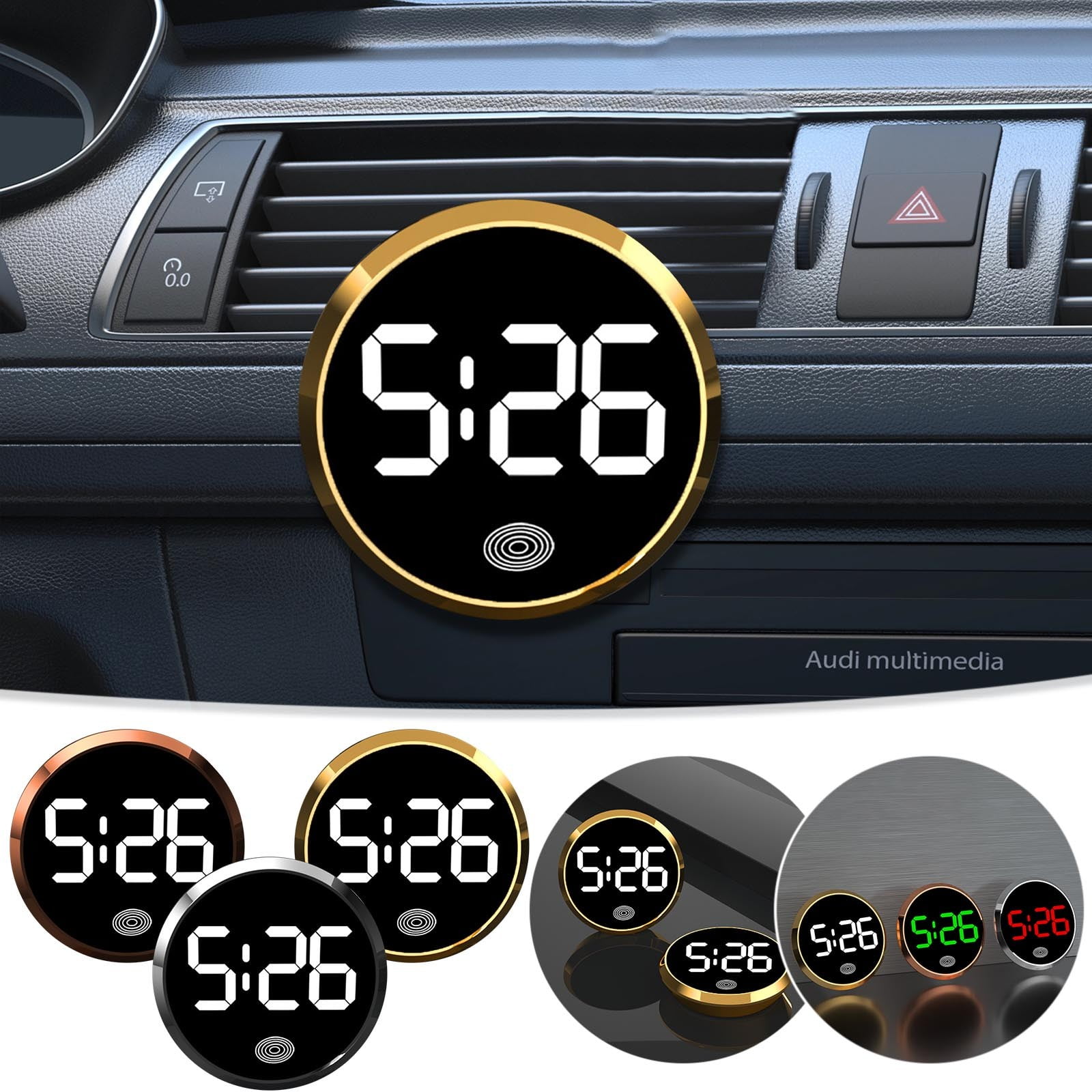 Usmixi 50% Off Clear Digital Clock for Car Dashboard Stick Dashboard ...