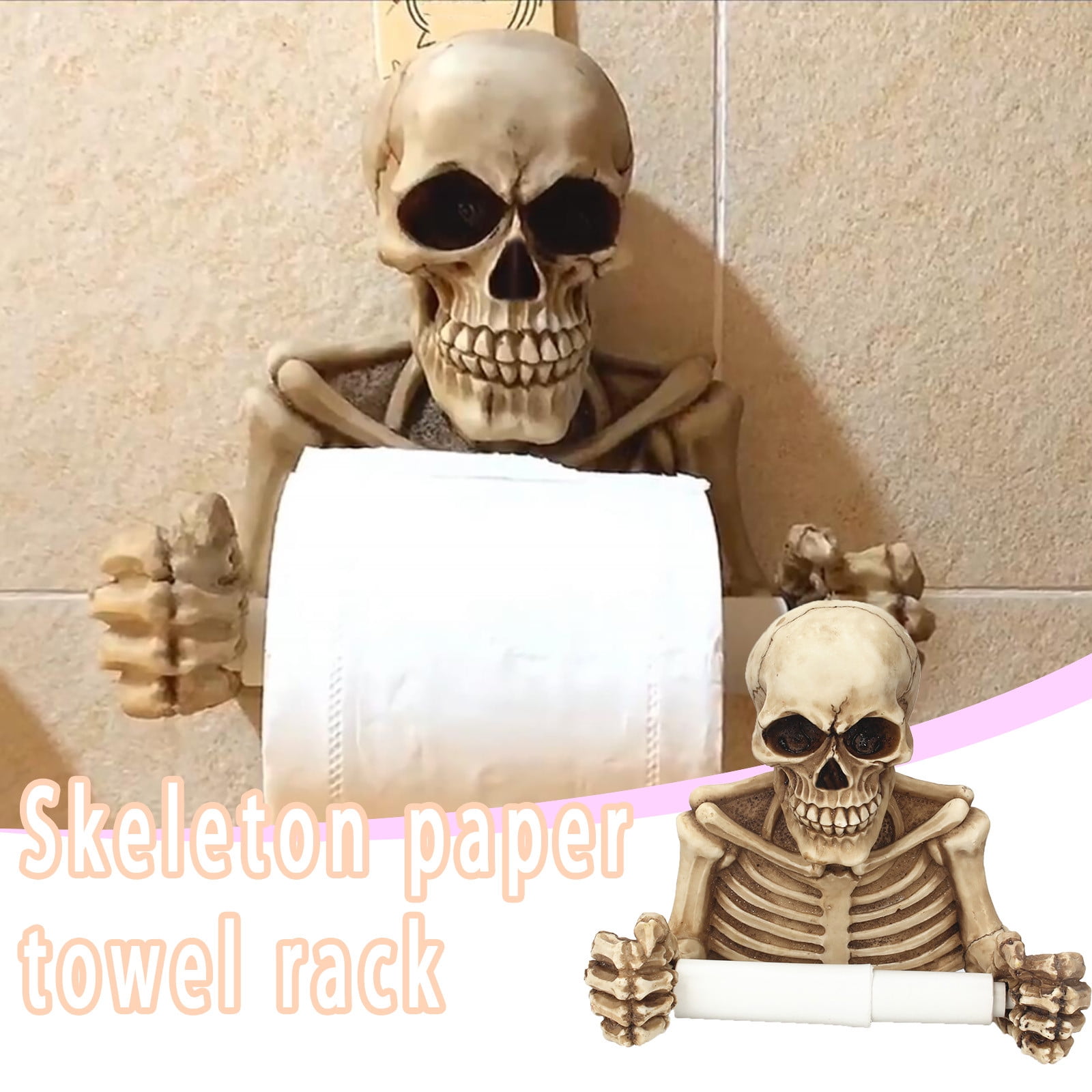 Usmixi 50% Off Clear Skeleton Toilet Paper Rack Tissue Rack Skeleton ...