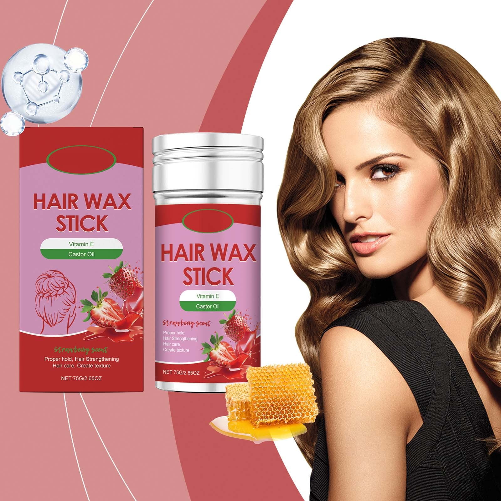 Usmixi 75g Hair Wax Stick Tame Flyaways Frizz and Ensure Long - Lasting ...