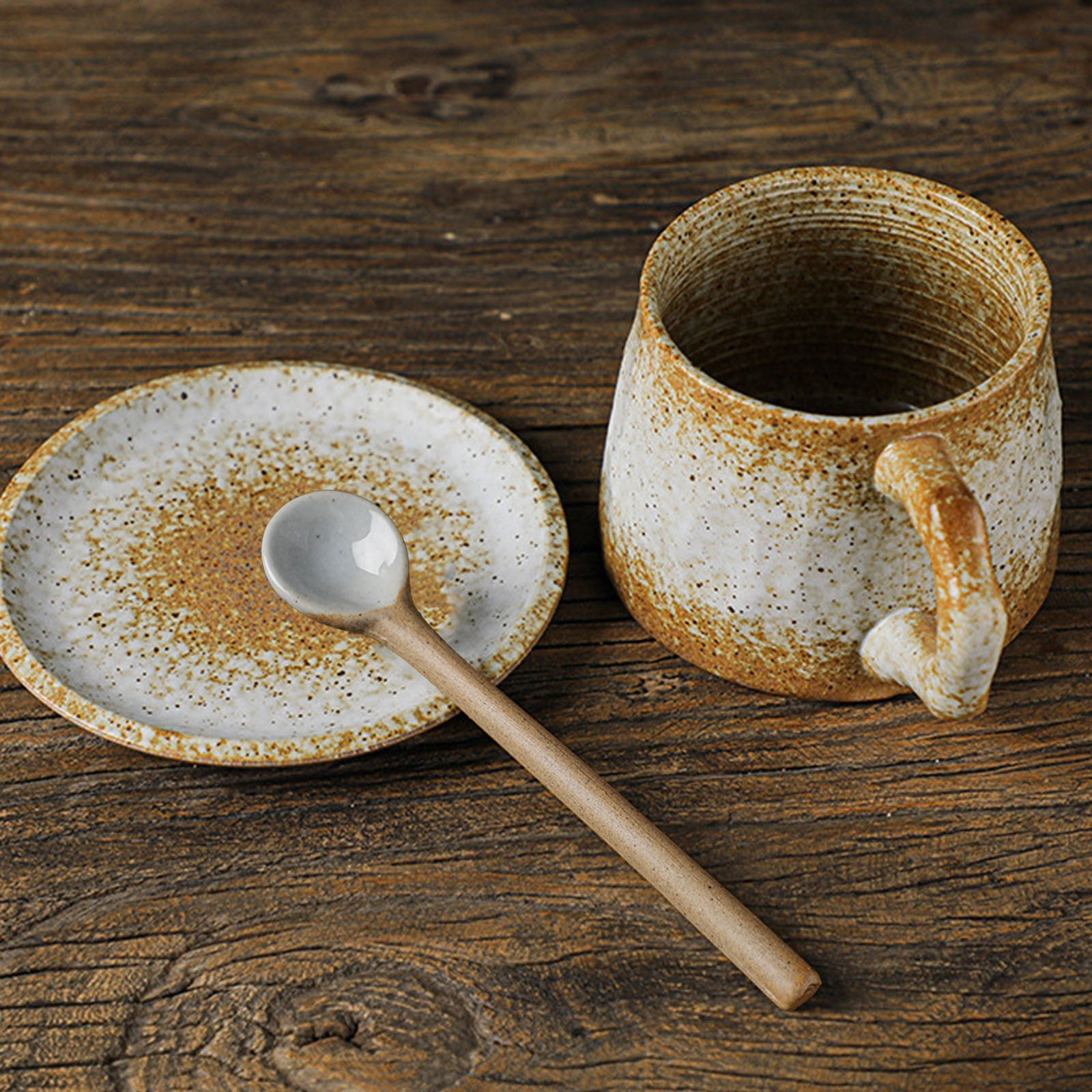 Usmixi Artisanal Vintage Style Ceramic Coffee Spoon with Long Handle ...