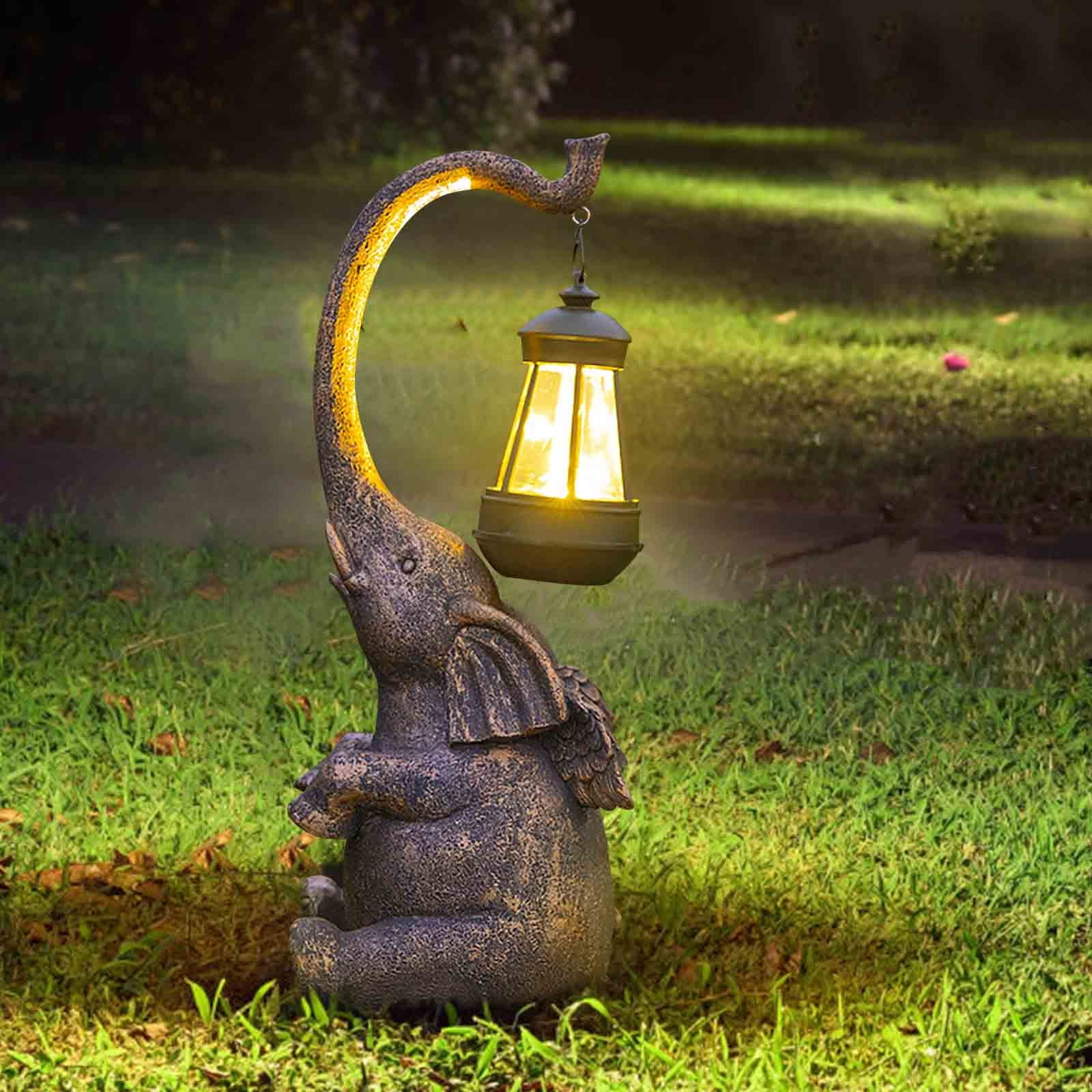 ZZkhGo Cute Border Outdoor Solar Lamp Garden Plant Resin Handicrafts ...