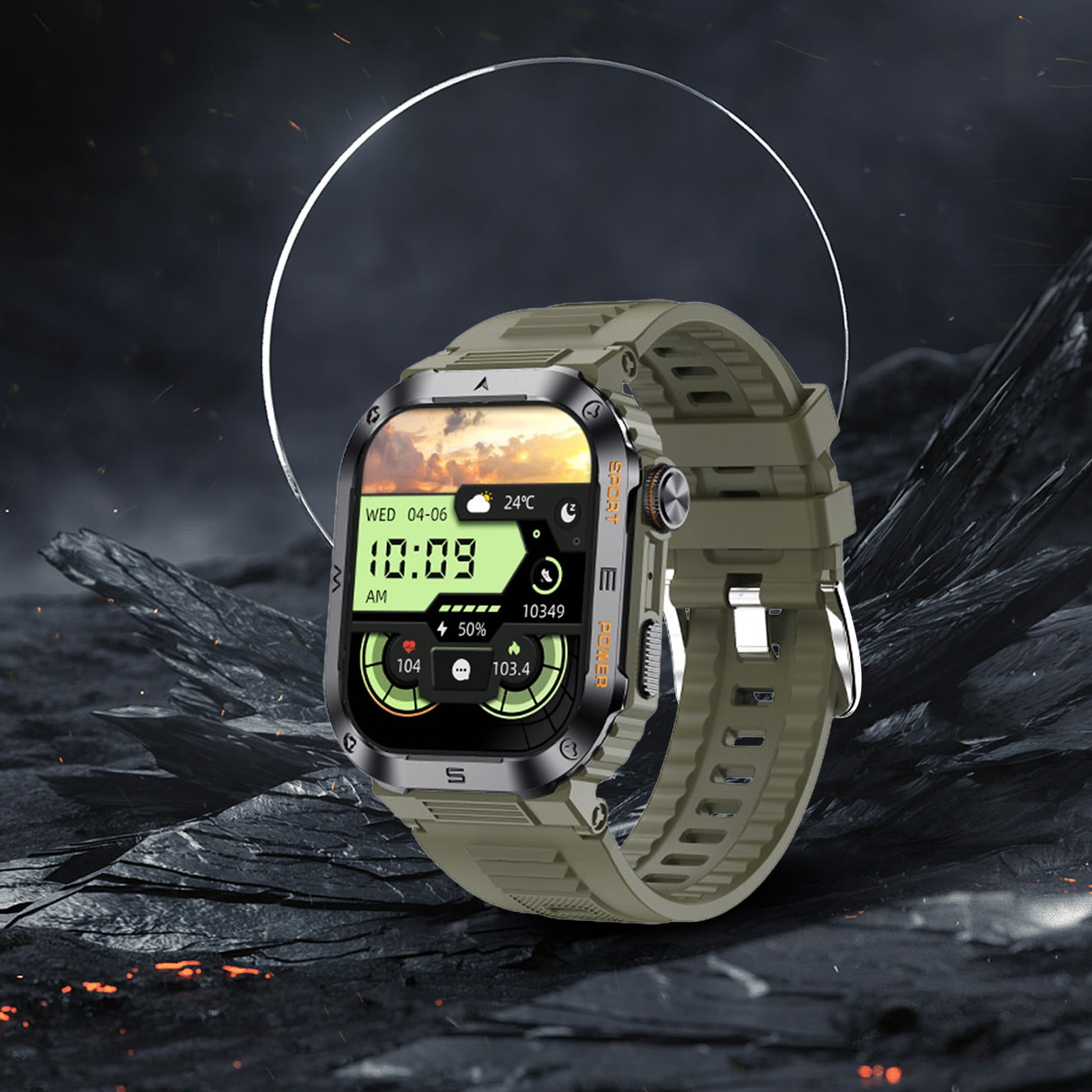 PPgejGEK 2.01 Inch Clear Color Screen Metal Case Bluetooth Call Sports ...
