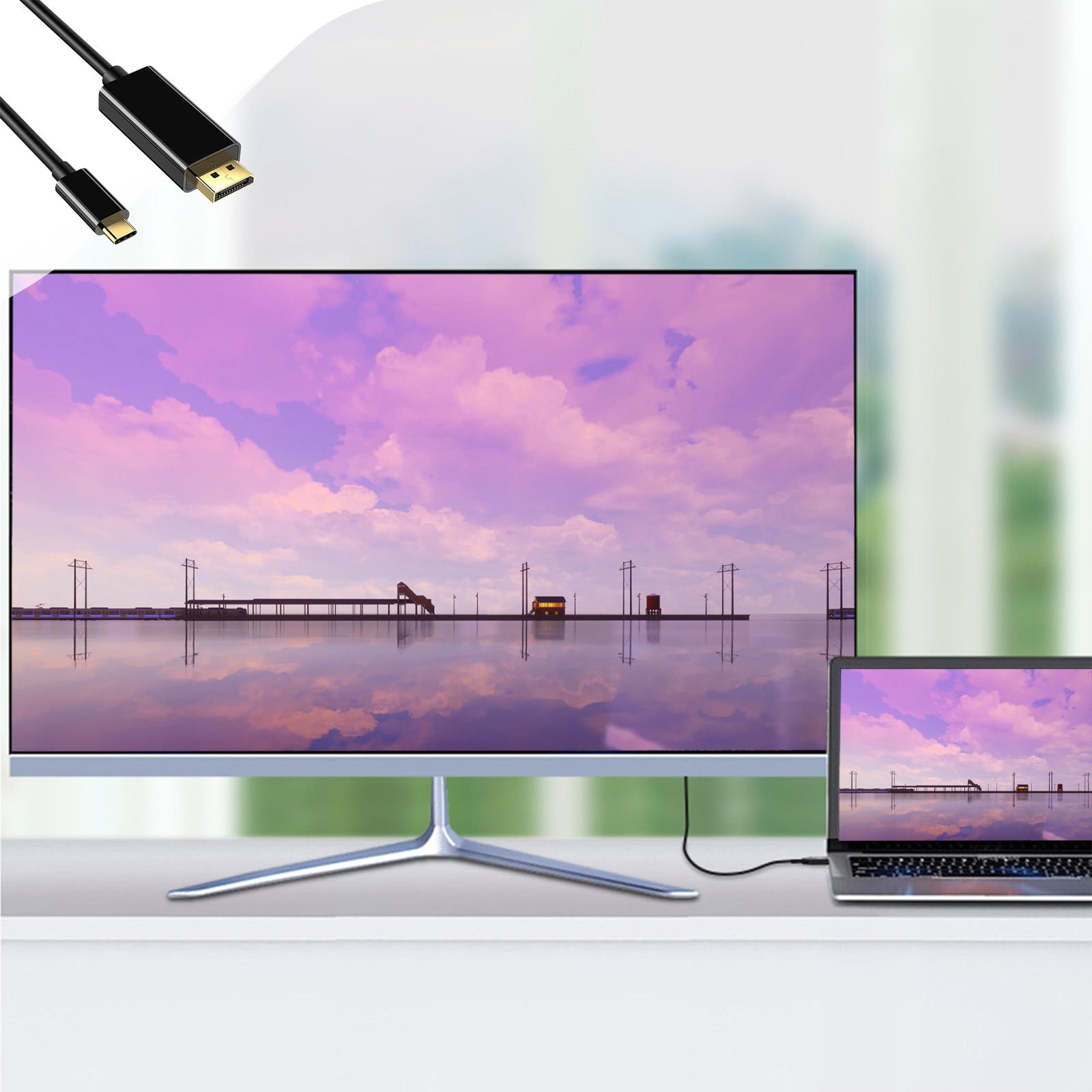 PPgejGEK Type-C To DP Cable 1.8m 4k Connection Usb C To DP Adapter ...