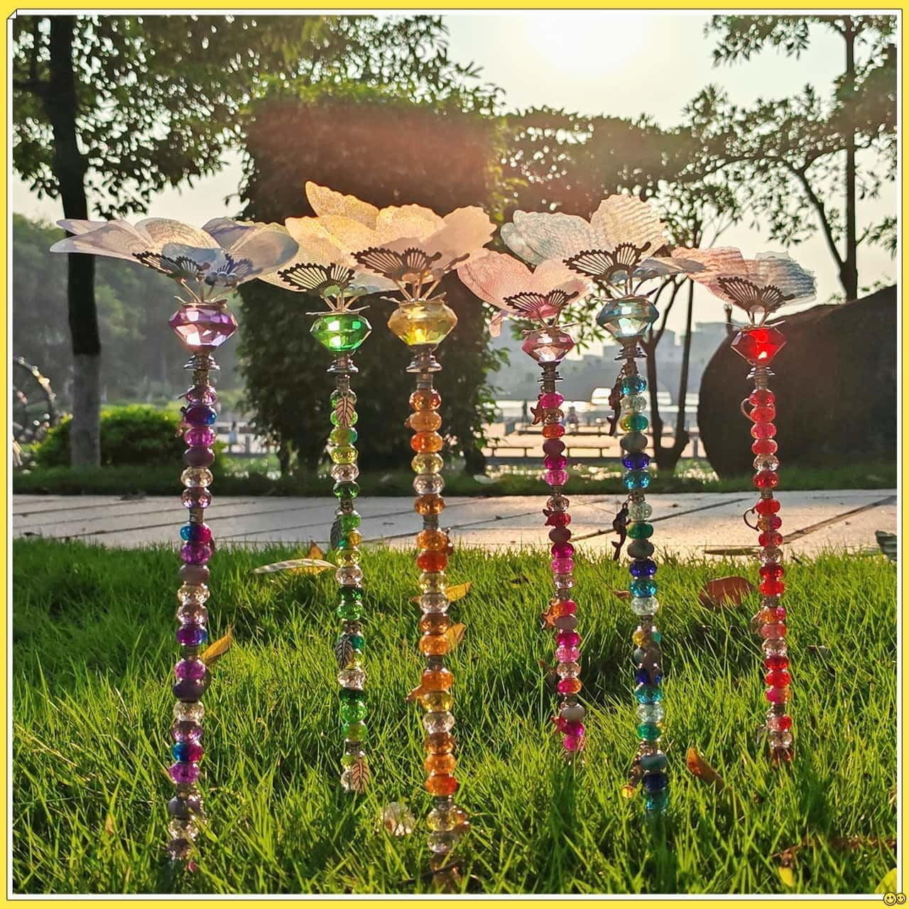 Usmixi DIY Fairyss Wand Beaded Garden Stake Kit Butterflyss Garden ...