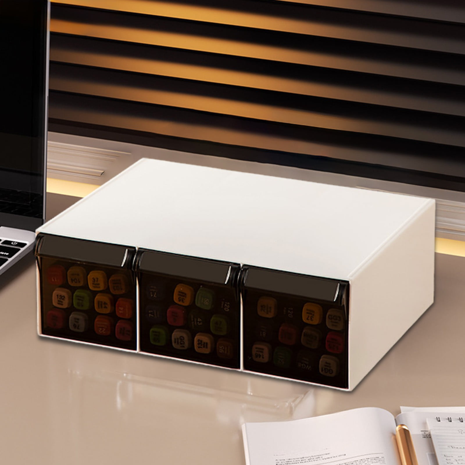 Usmixi Desktop Organizer Sticker Marker Stationery Organizer Drawer ...