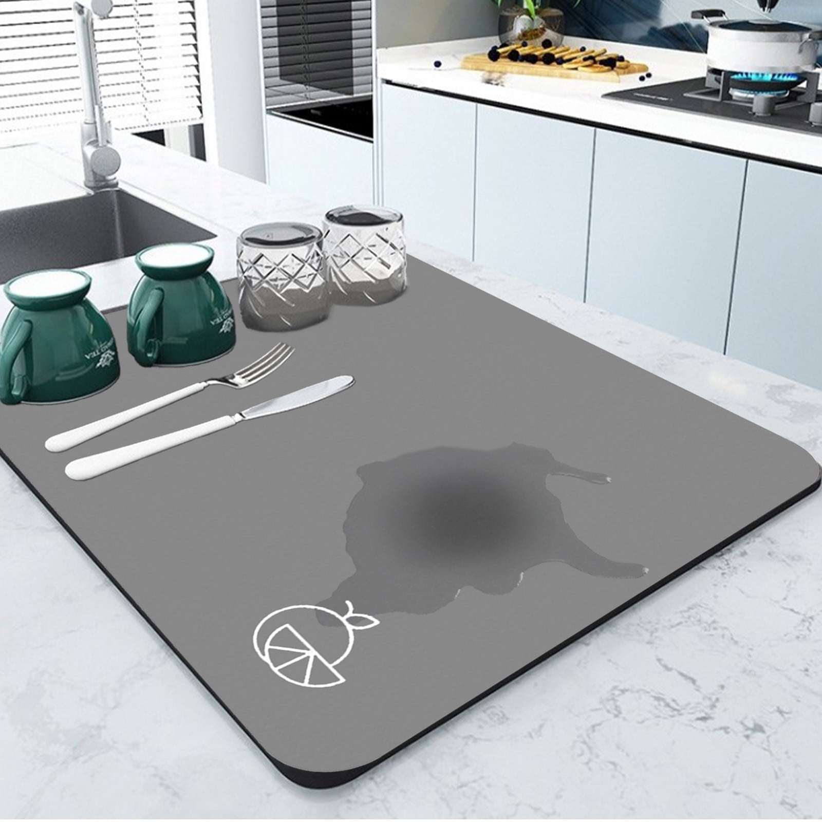 Usmixi Dish Drying Mat Coffee Mat - Super Absorbent Drying Matt Large ...