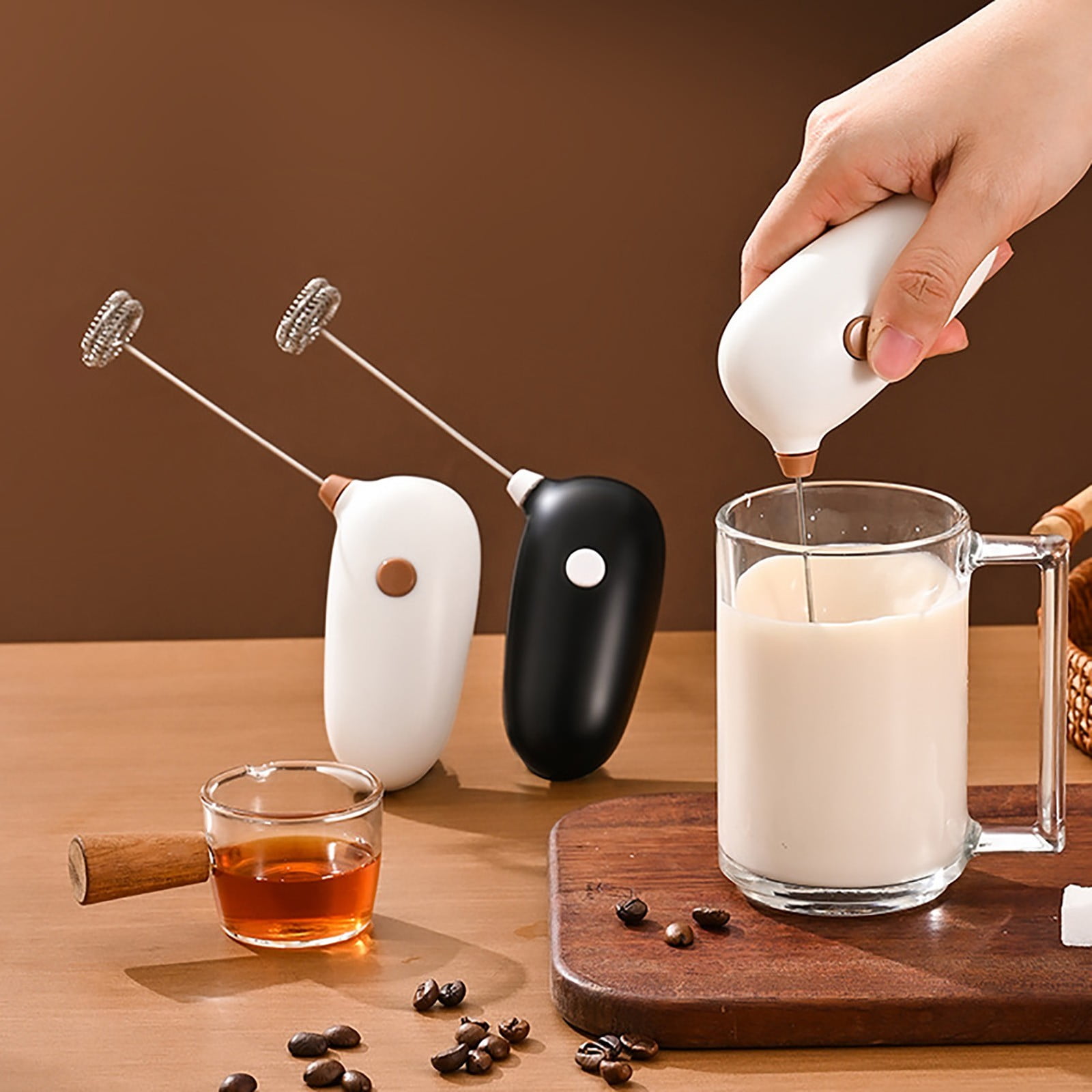Usmixi Electric Milk Frother - Coffee Stirrer - Drink Mixer Whisk Foam ...