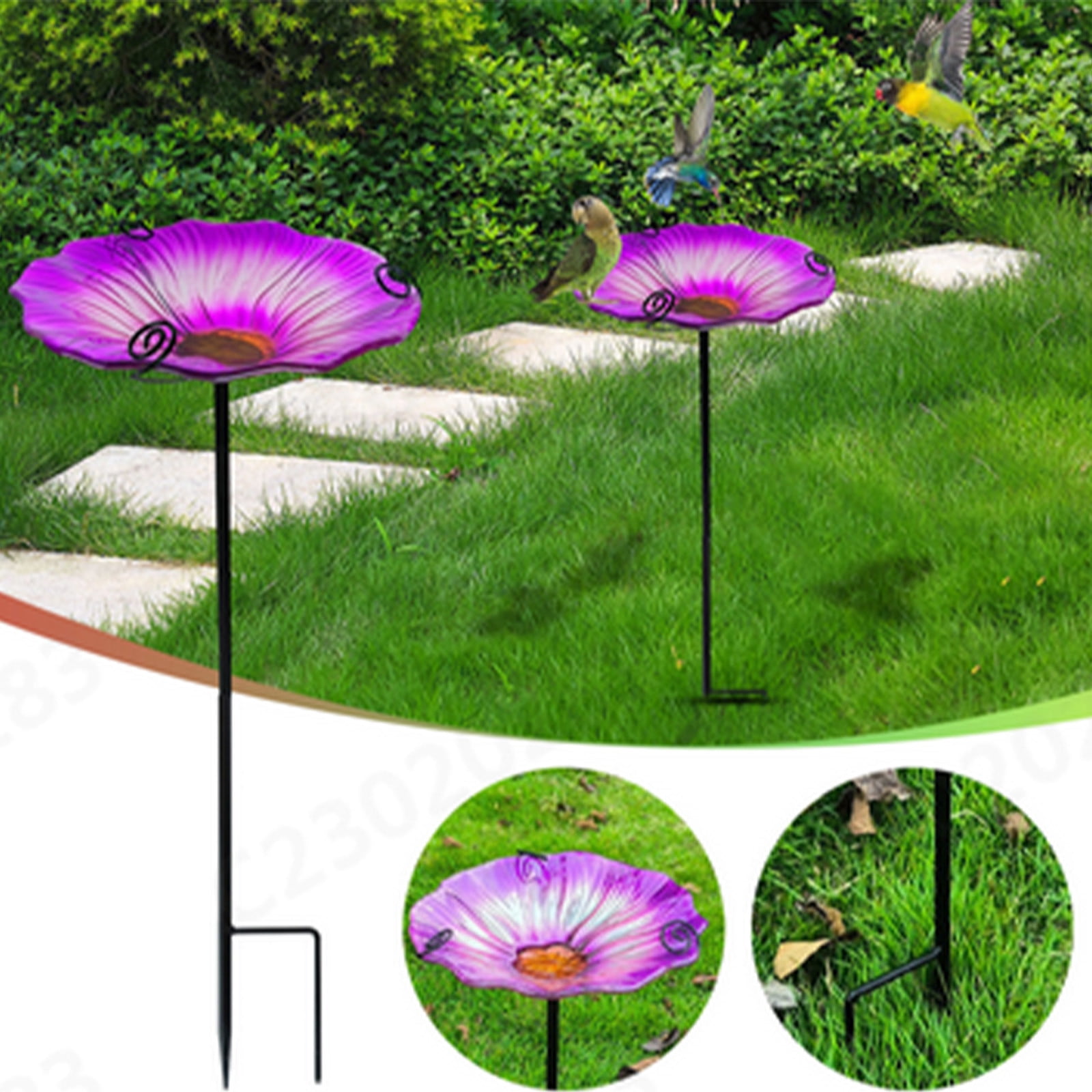 Usmixi Flower Bowl Bird Feeder Plug-in Small-sized Outdoor Bird Feeder ...