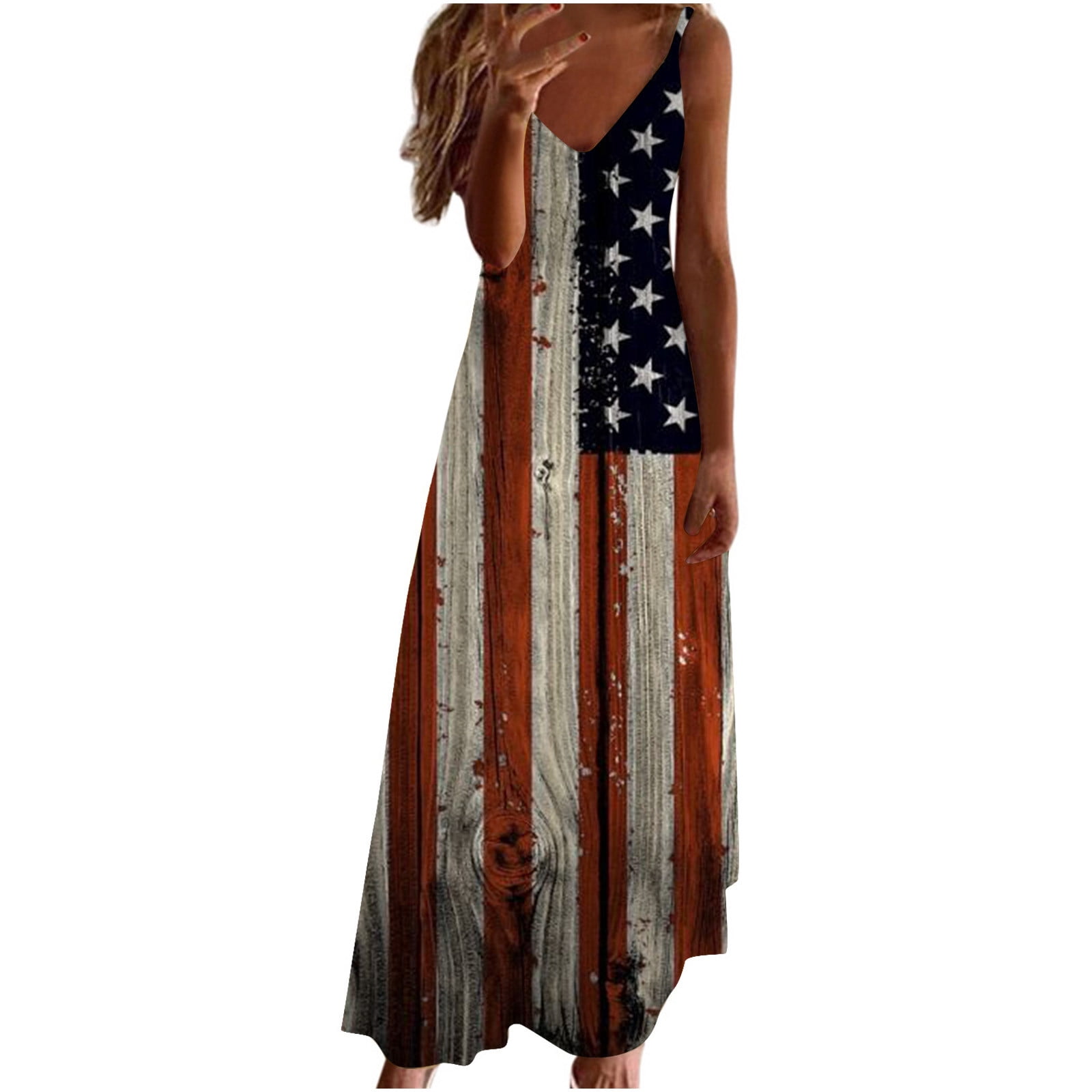 Usmixi Formal Dresses for Women 4th of July High Waist Patriotic ...