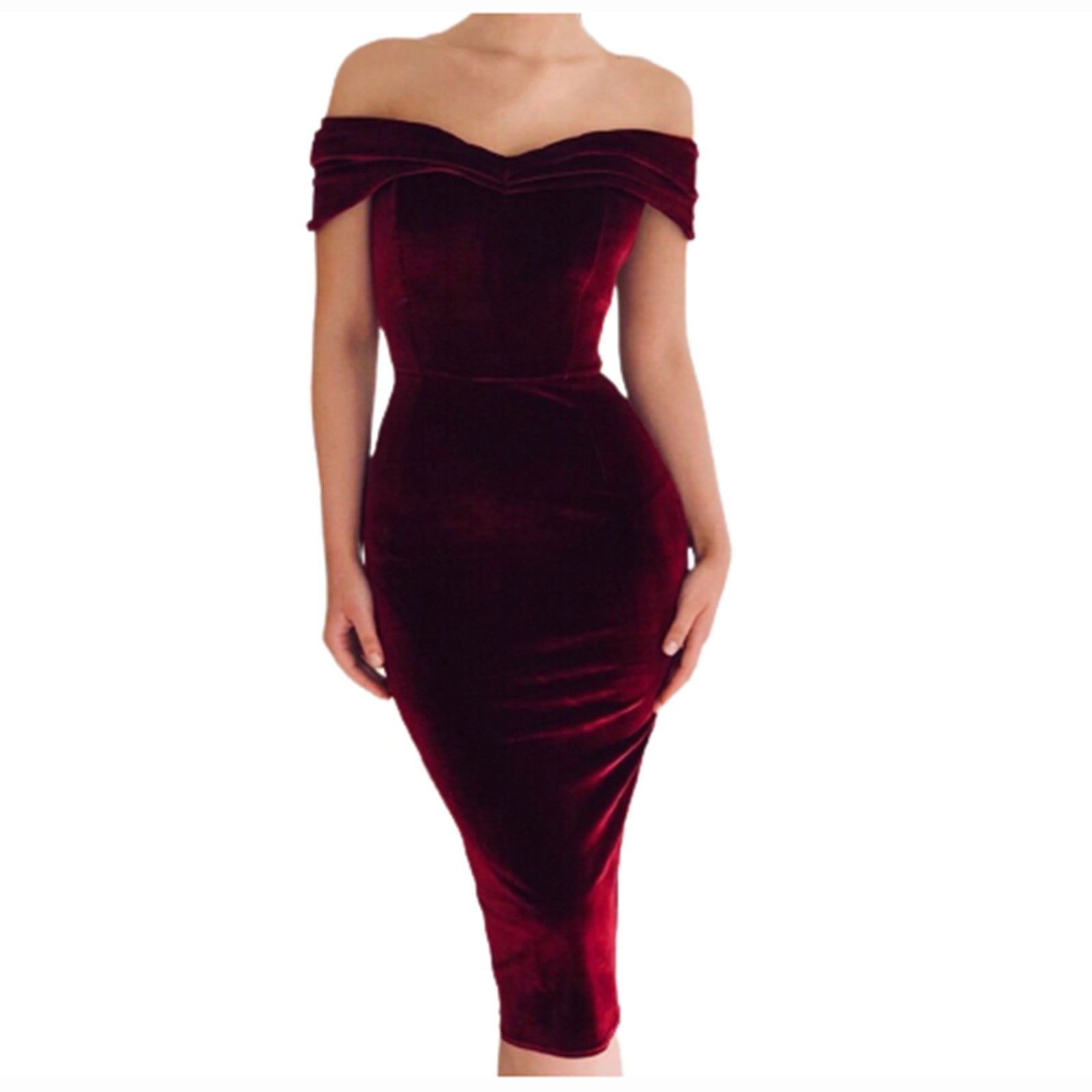 Usmixi Formal Dresses For Women Evening Party Prom Sexy Off Shoulder