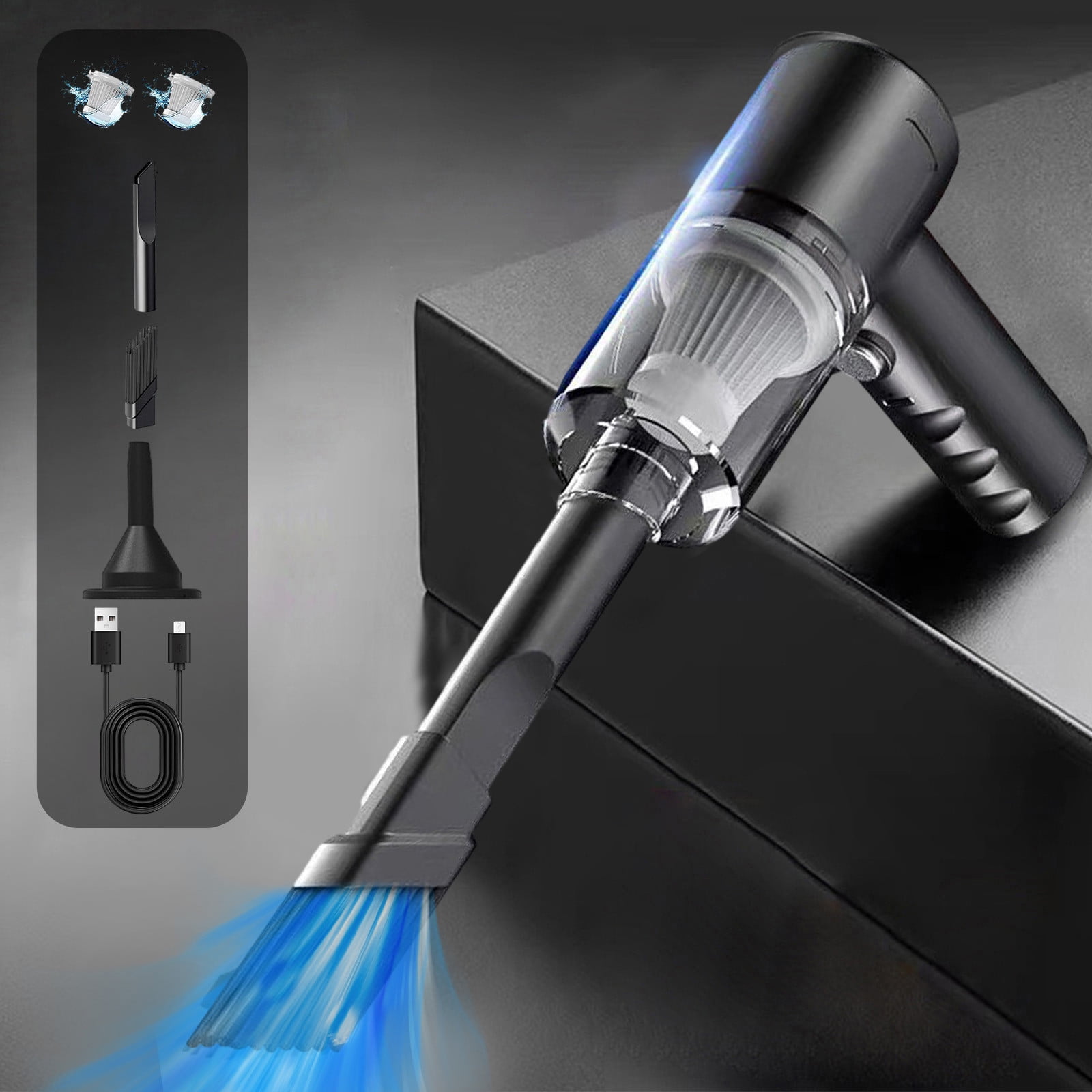 Usmixi Handheld Car Vacuum Cleaner 120W Powerful Suction Small Car ...