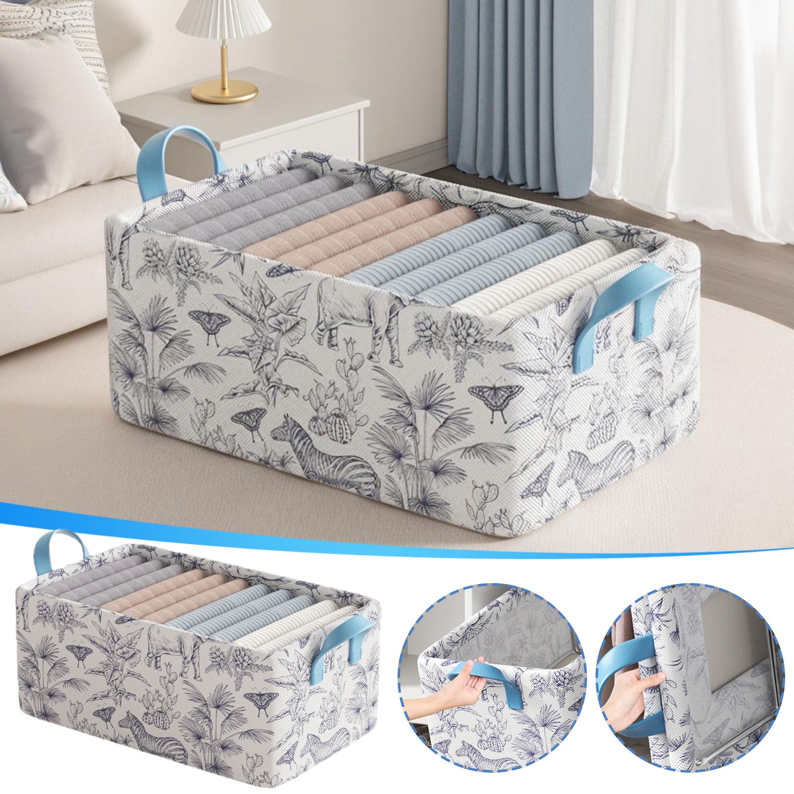 Usmixi High Handle Deep Cabinet Steel Frame Storage Box Non-woven ...