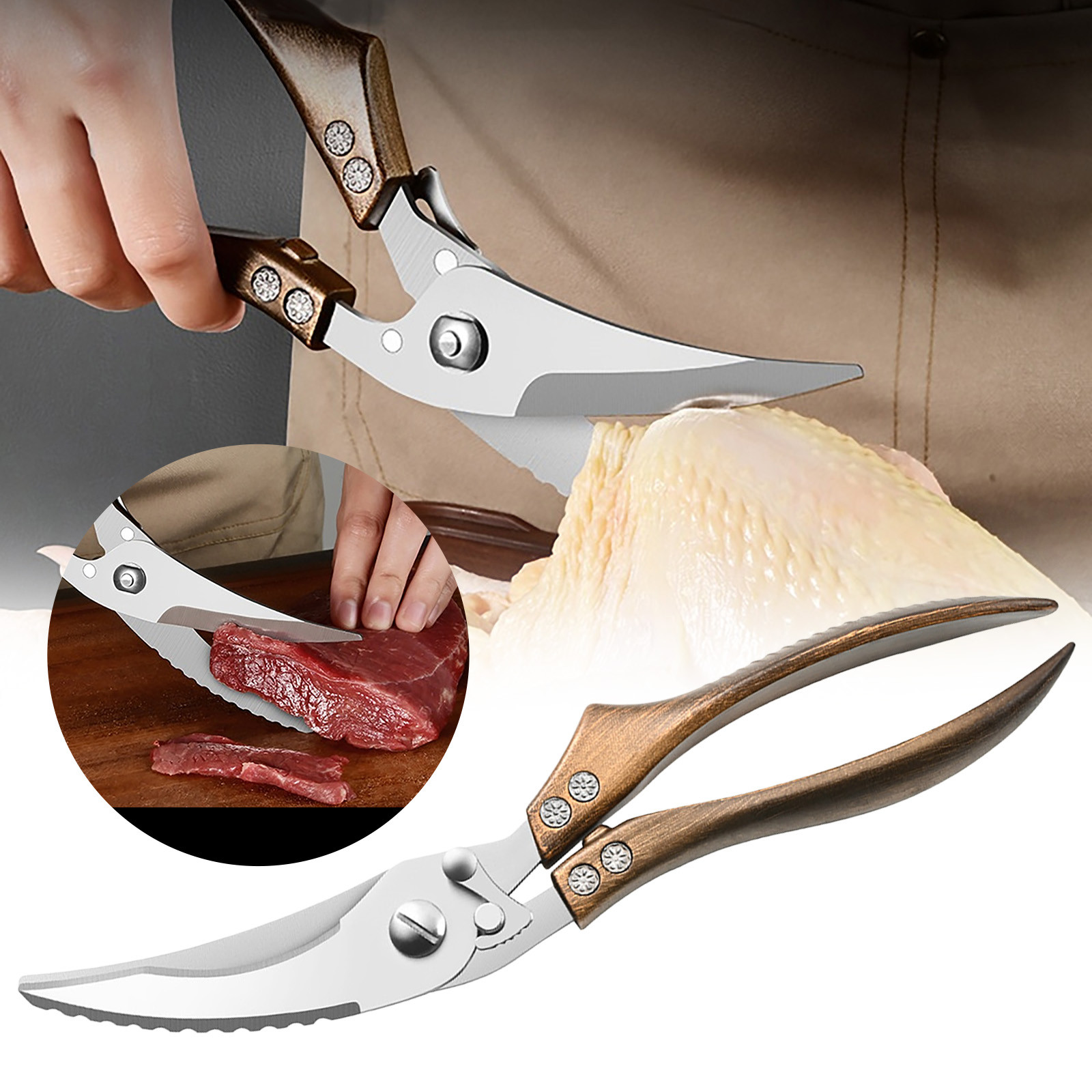 Usmixi Holiday Gift Finder Heavy Duty Stainless Steel BoneCut Scissors ...