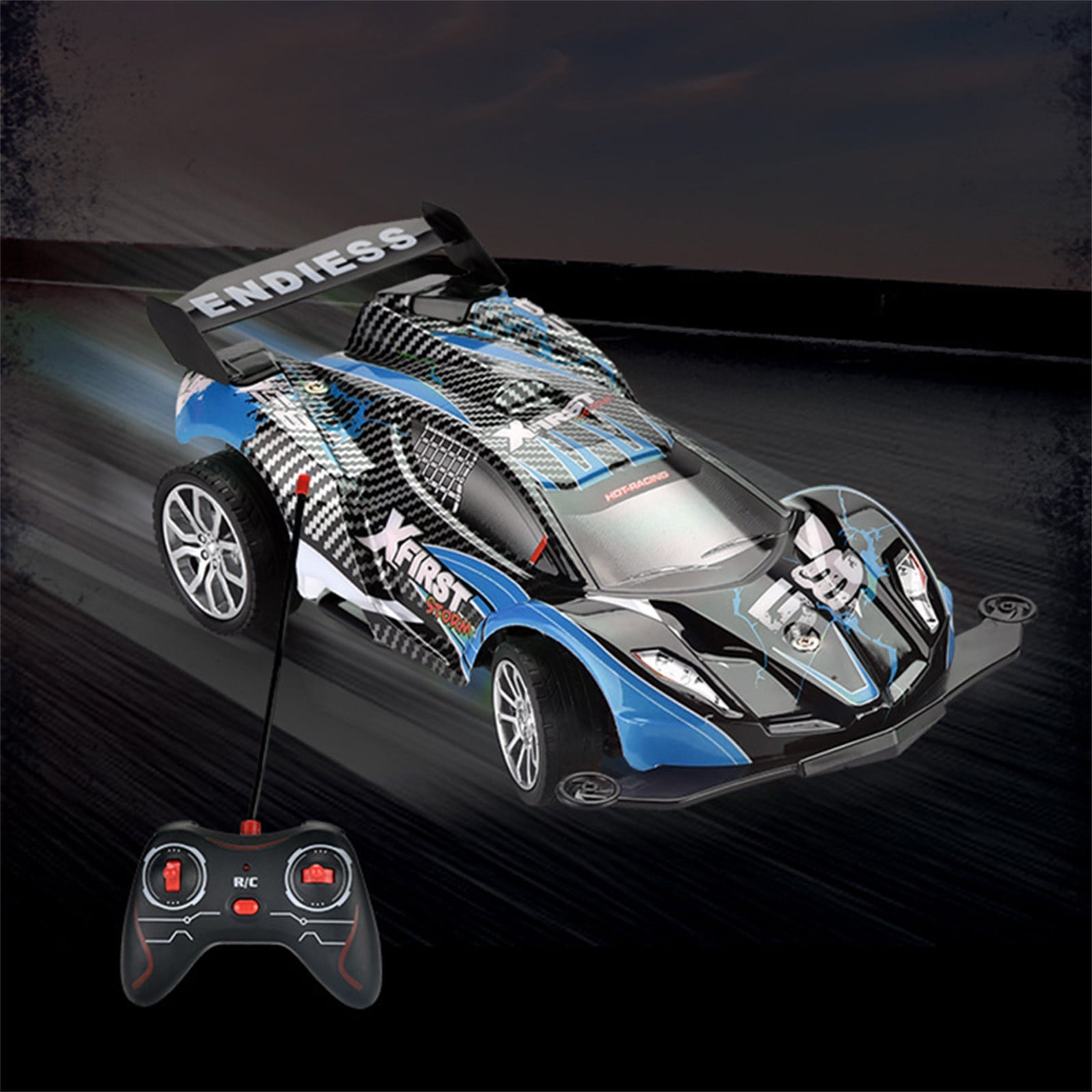 Usmixi Lighting Toy Car Model for Kids, RC Car Toy 1:16 Scale, Four-way ...