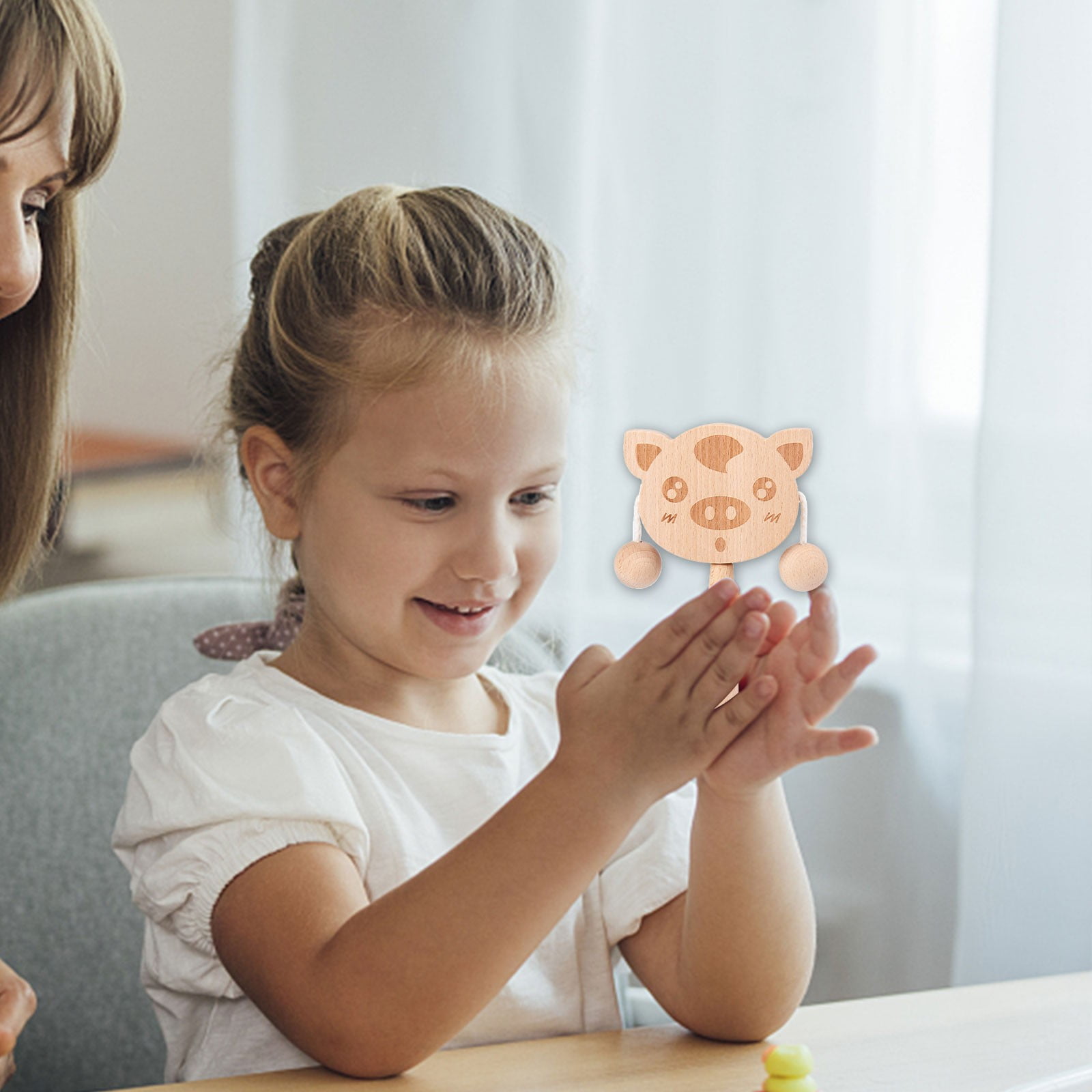 Usmixi Log Rattle Baby Toy Newborn Baby Can Shaking Drum Traditional ...