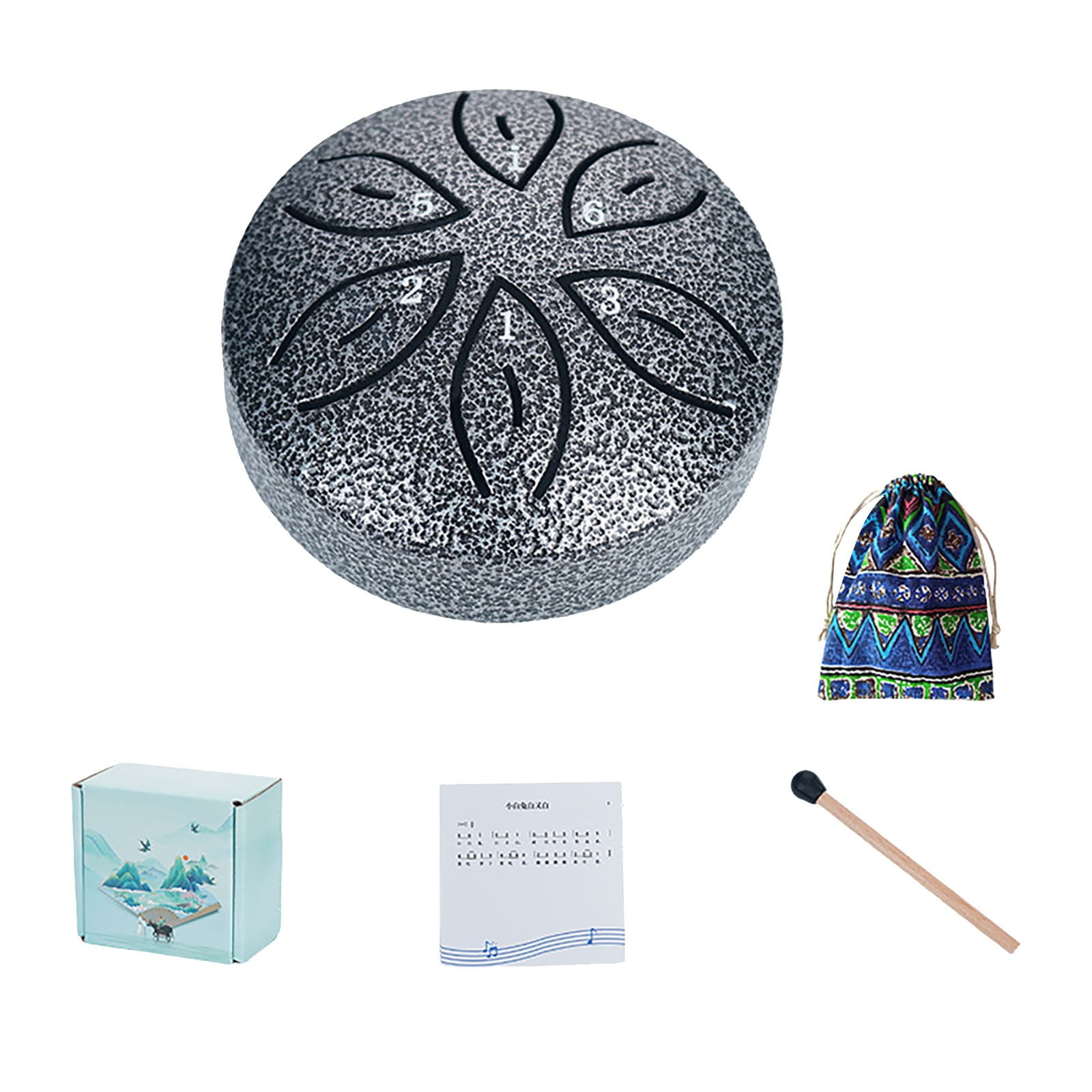 Usmixi Mini Rain Drum 3-inch 6-tone Steel Tongue Drum Percussion ...