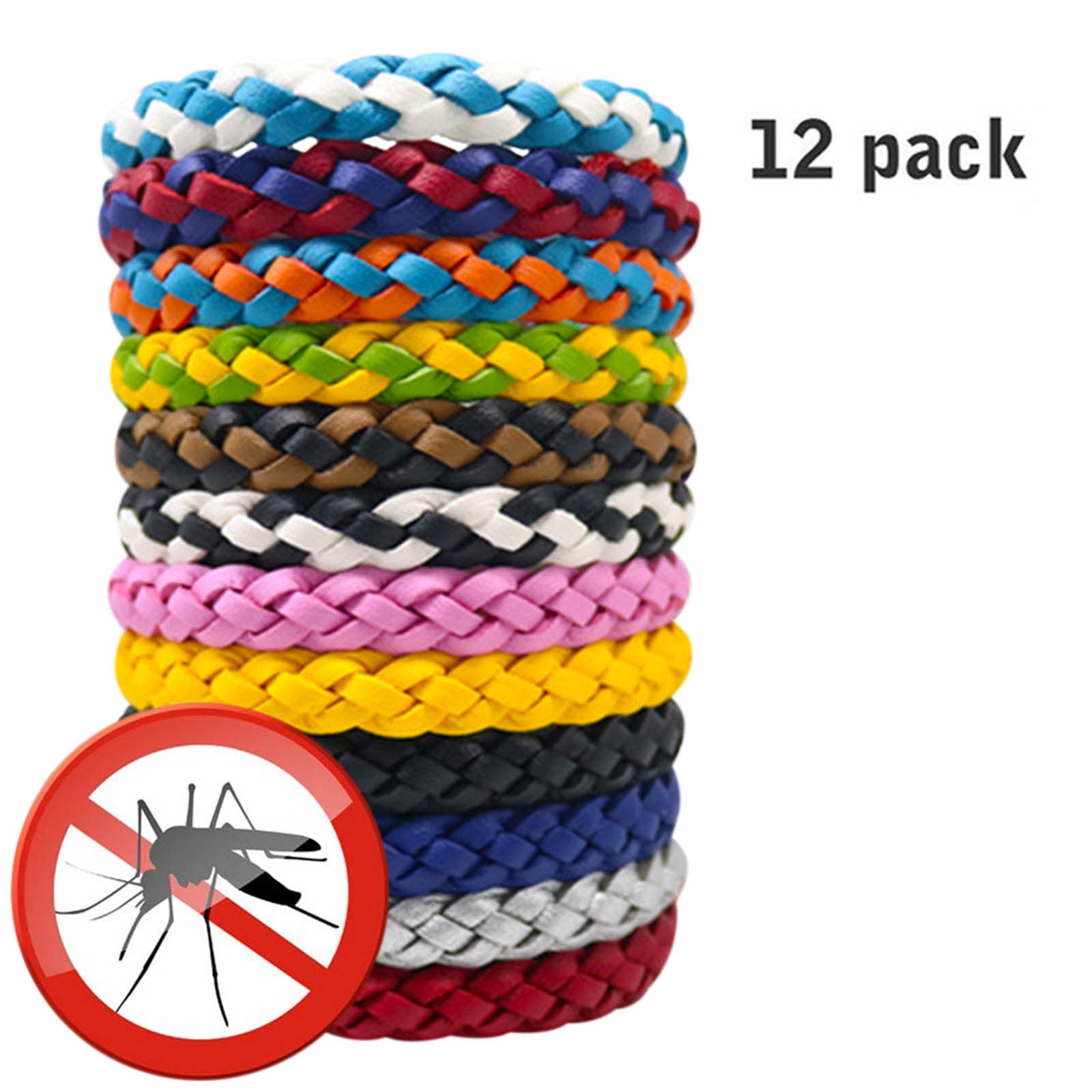 Usmixi Mosquito Mosquito Repellent Bracelet 12 Pack Reusable Leather ...