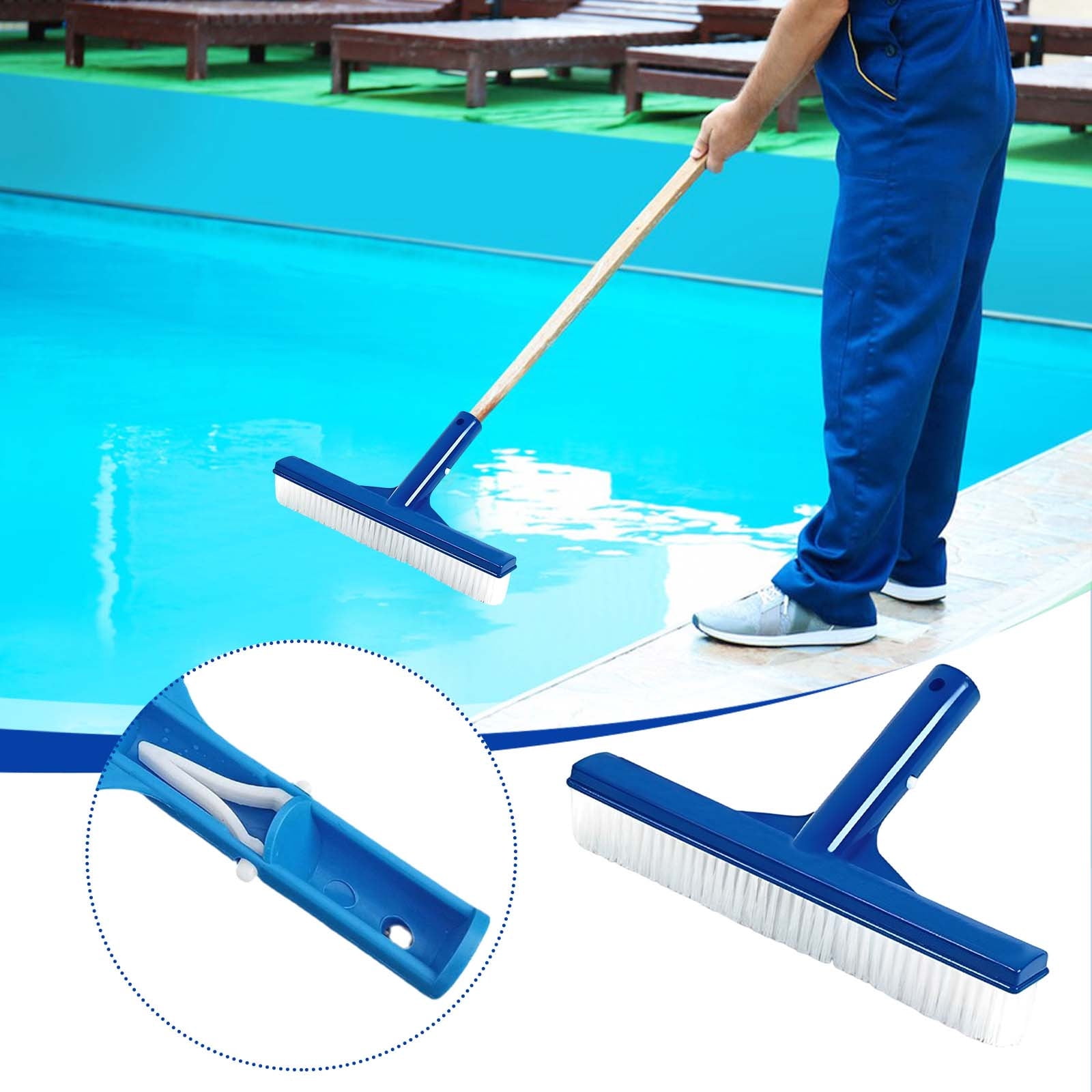 Usmixi Portable Swimming Pool Wall Brush Swimming Pool Cleaning Brush ...