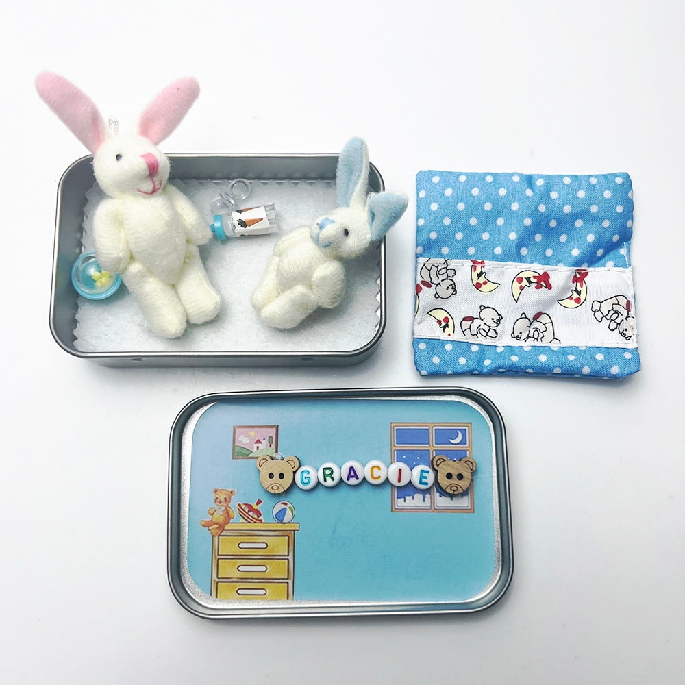 Usmixi Rabbit Pocket Iron Box Easter Gift Children's Plush Toy Gift ...