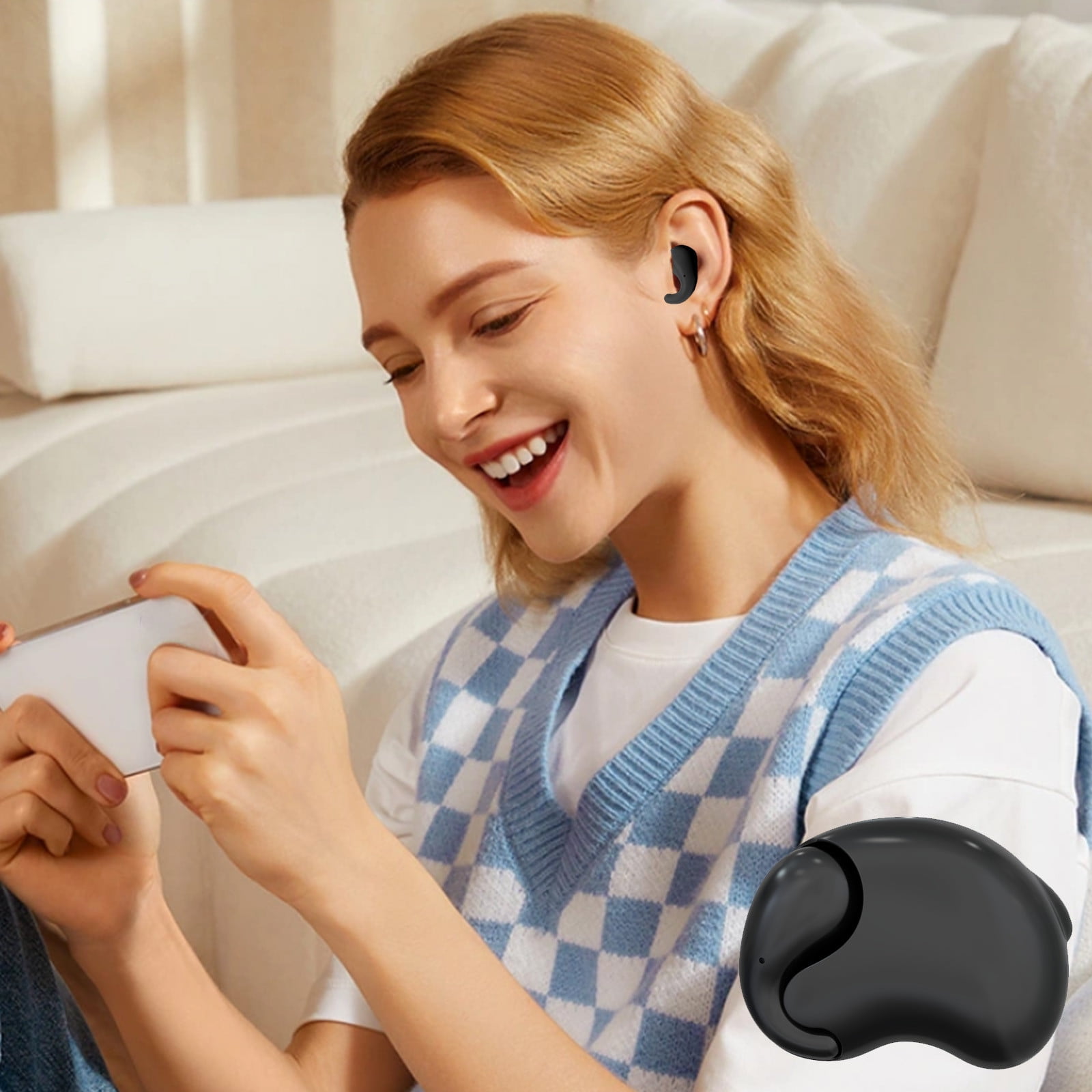 Usmixi Short Stemmed True Wireless Bluetooth Earphones Small Semi In ...