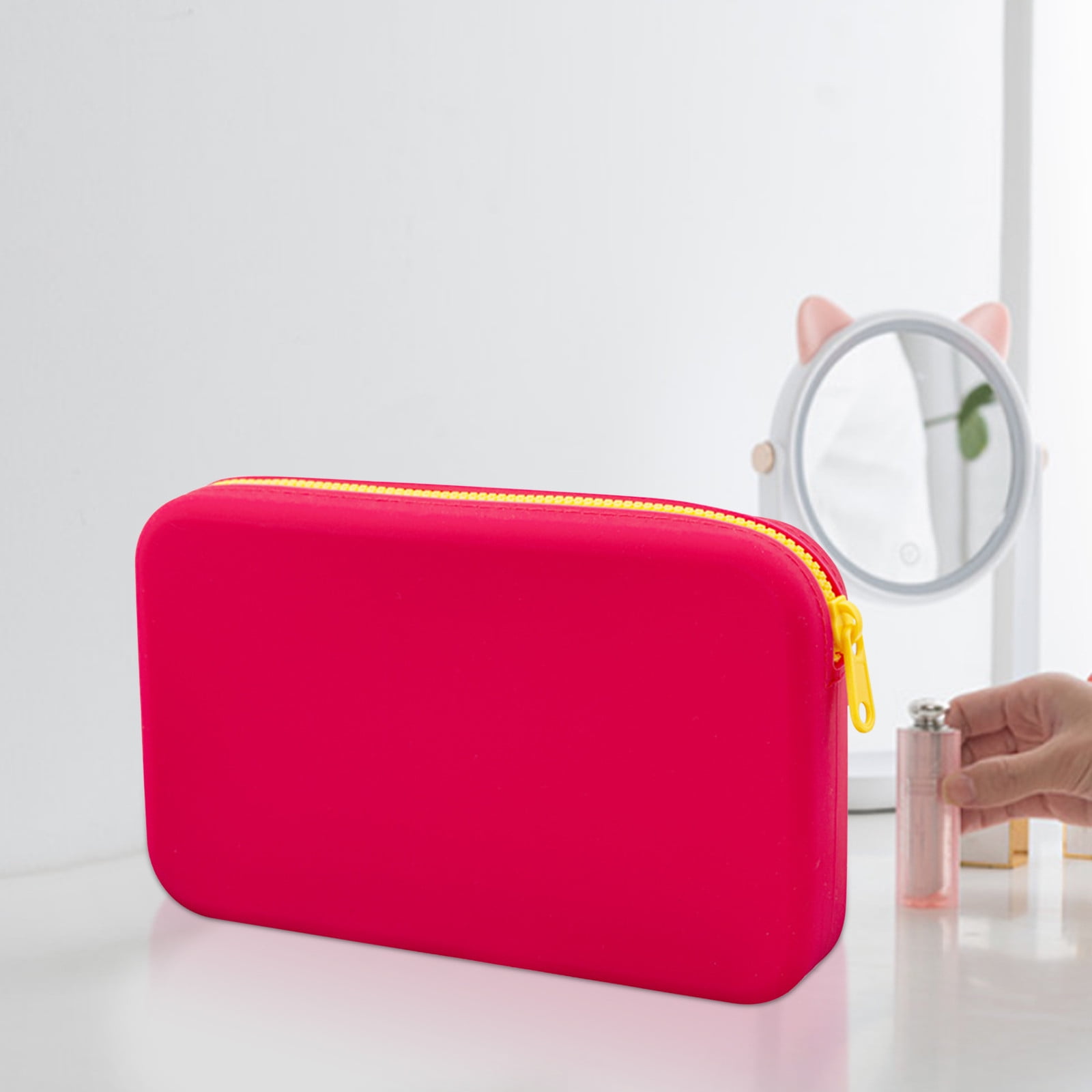 Usmixi Silicone Small Makeup Bag Pouch for Purse, Travel Toiletry Bag ...