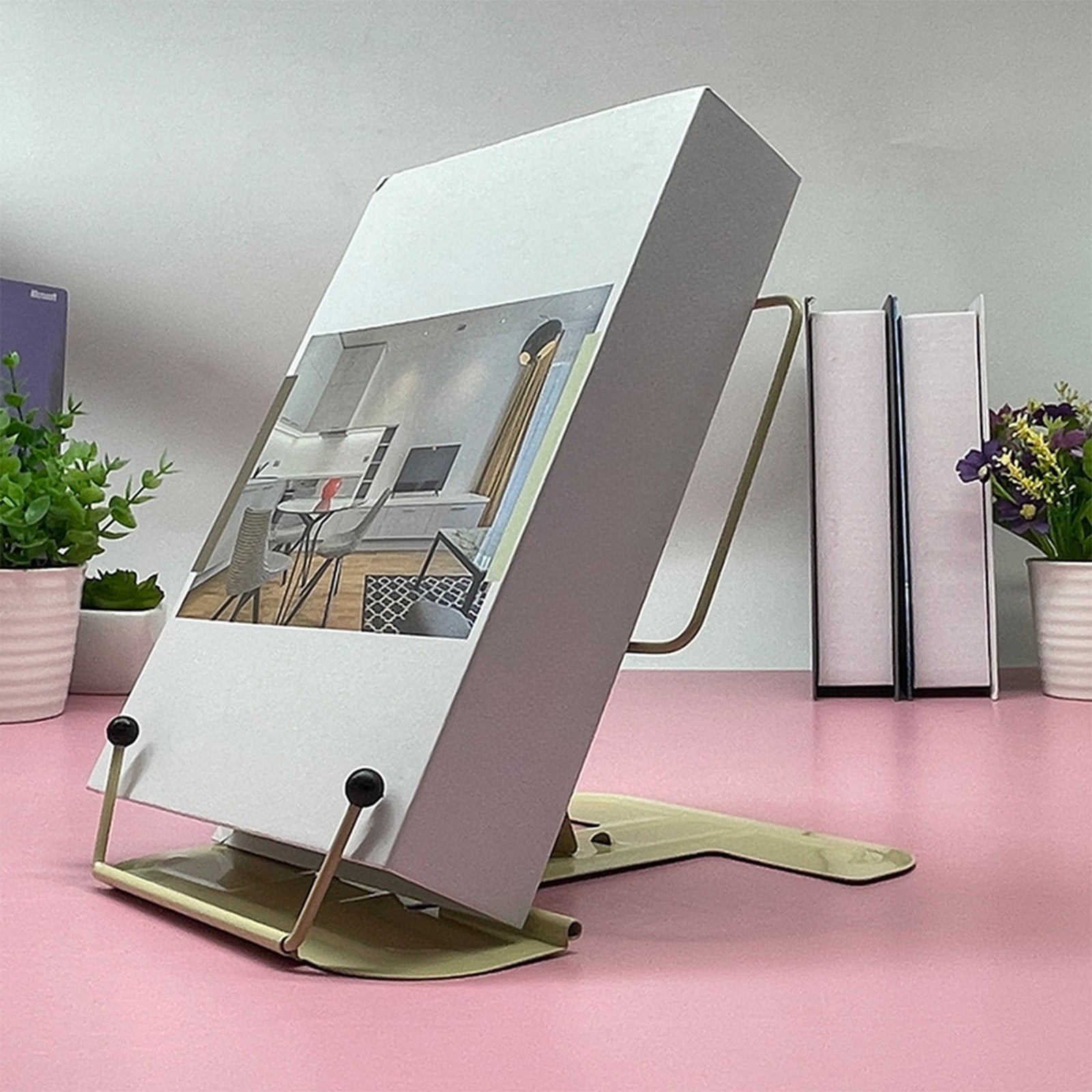 Usmixi Simples Metal Reading Stand/foldable Portable Reading Bookshelf ...