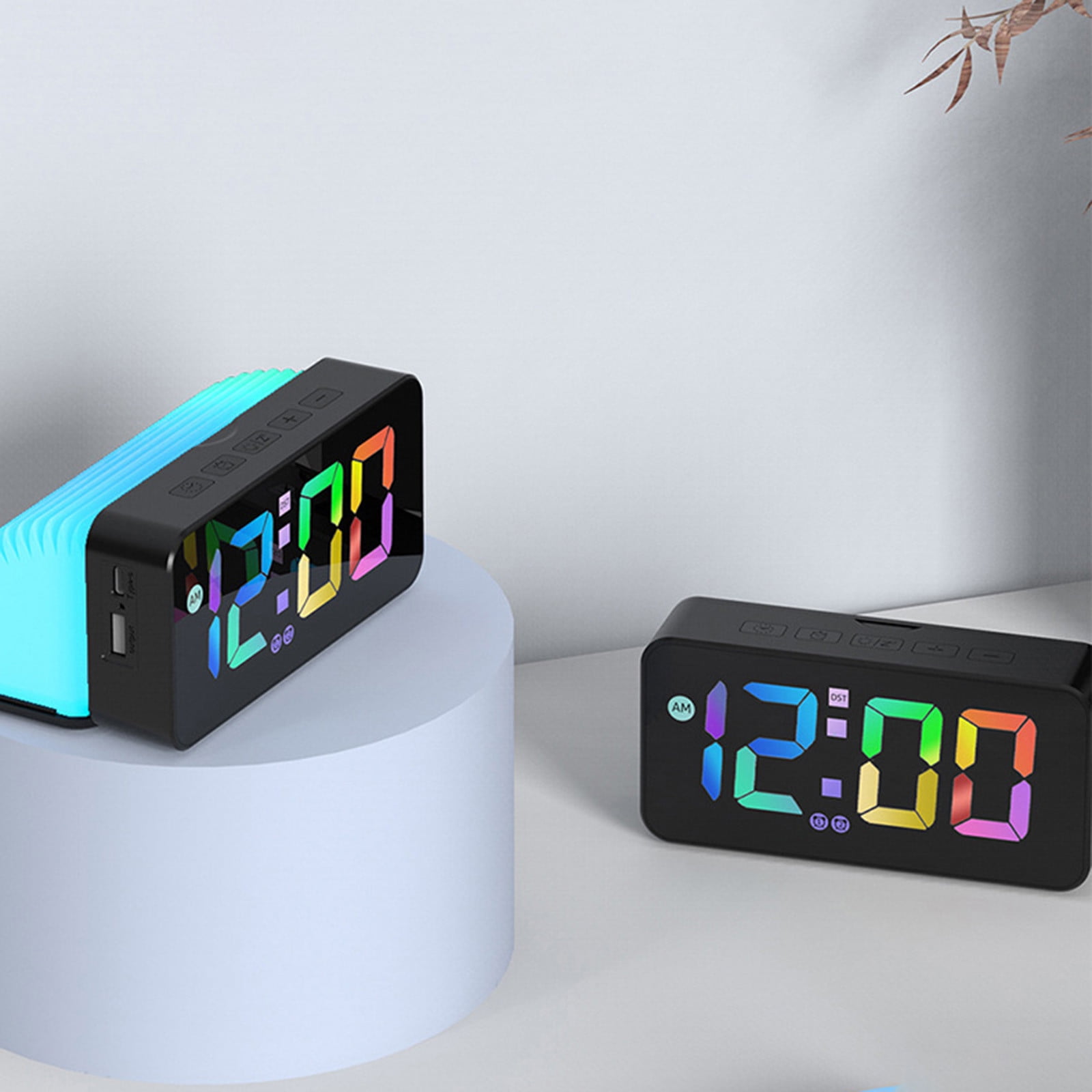 Usmixi Smart Alarm Clock Sound Control Energy Saving Bright LED Clock ...