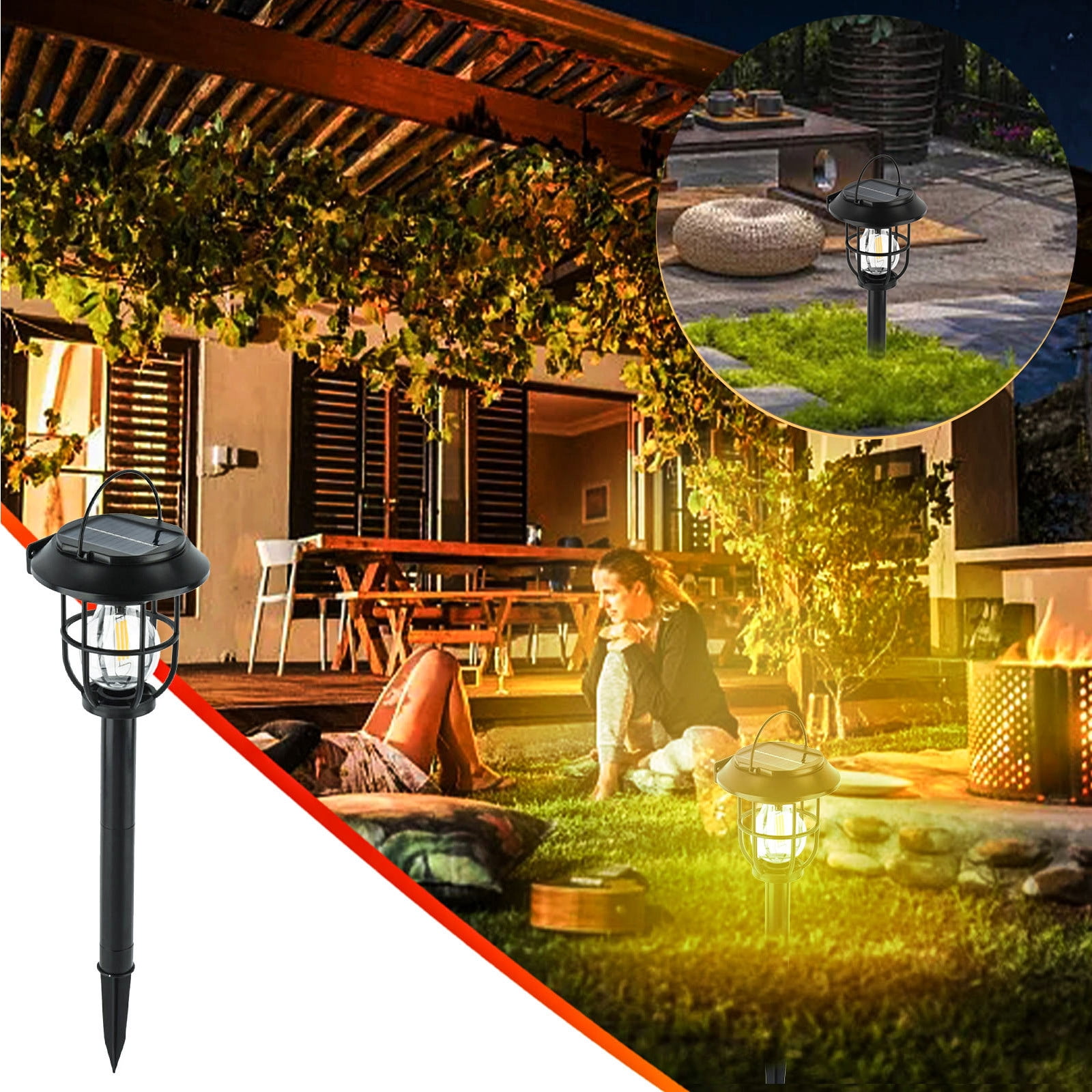 Usmixi Solar Garden Stake Lights | LED Solar Ground Lights | Solar ...