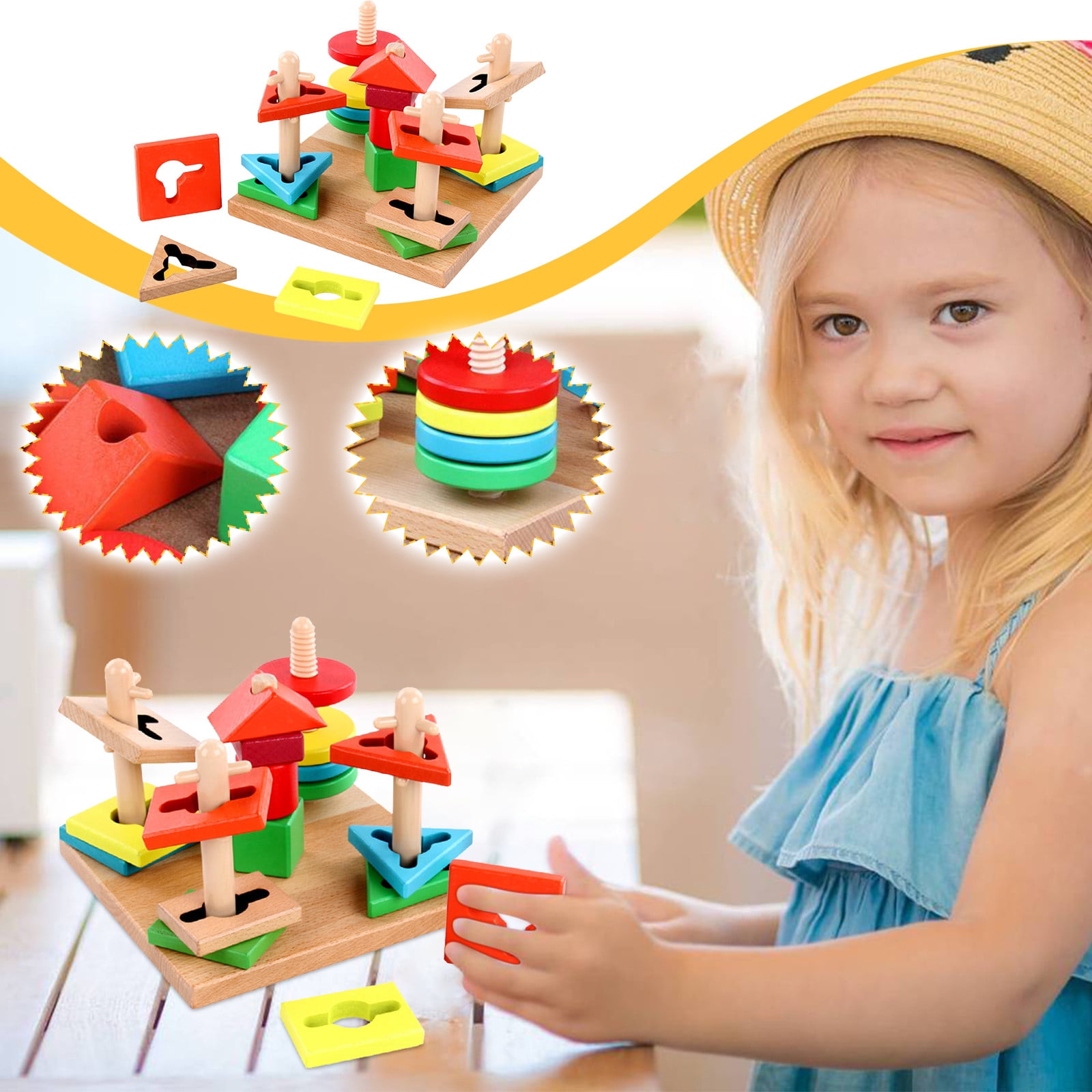 Usmixi Stocking Stuffers for Kids Wooden Multi-wisdom Disc Color Five ...