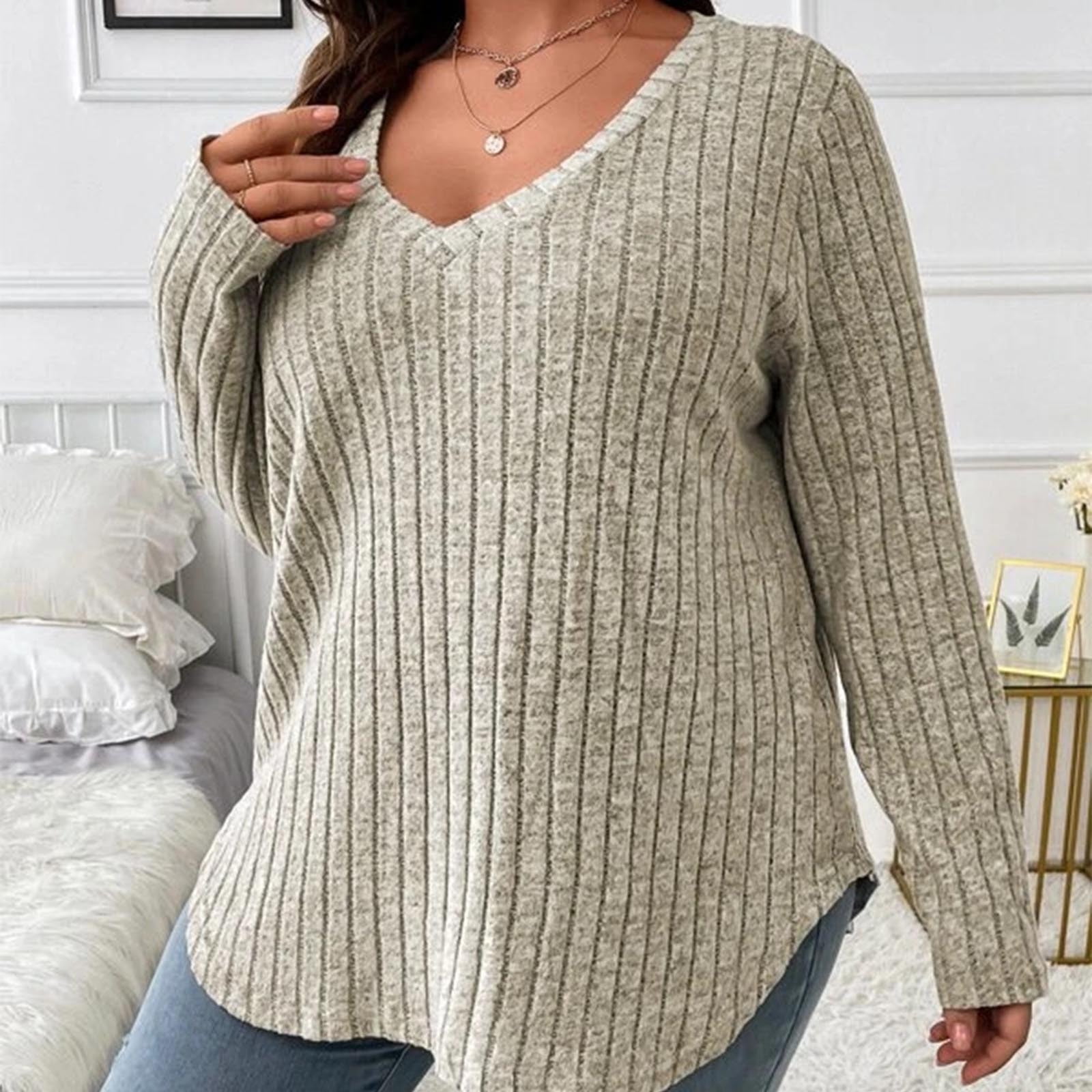 Usmixi Sweater for Women Plus Size Sweater for Women Fall Casual Cozy ...