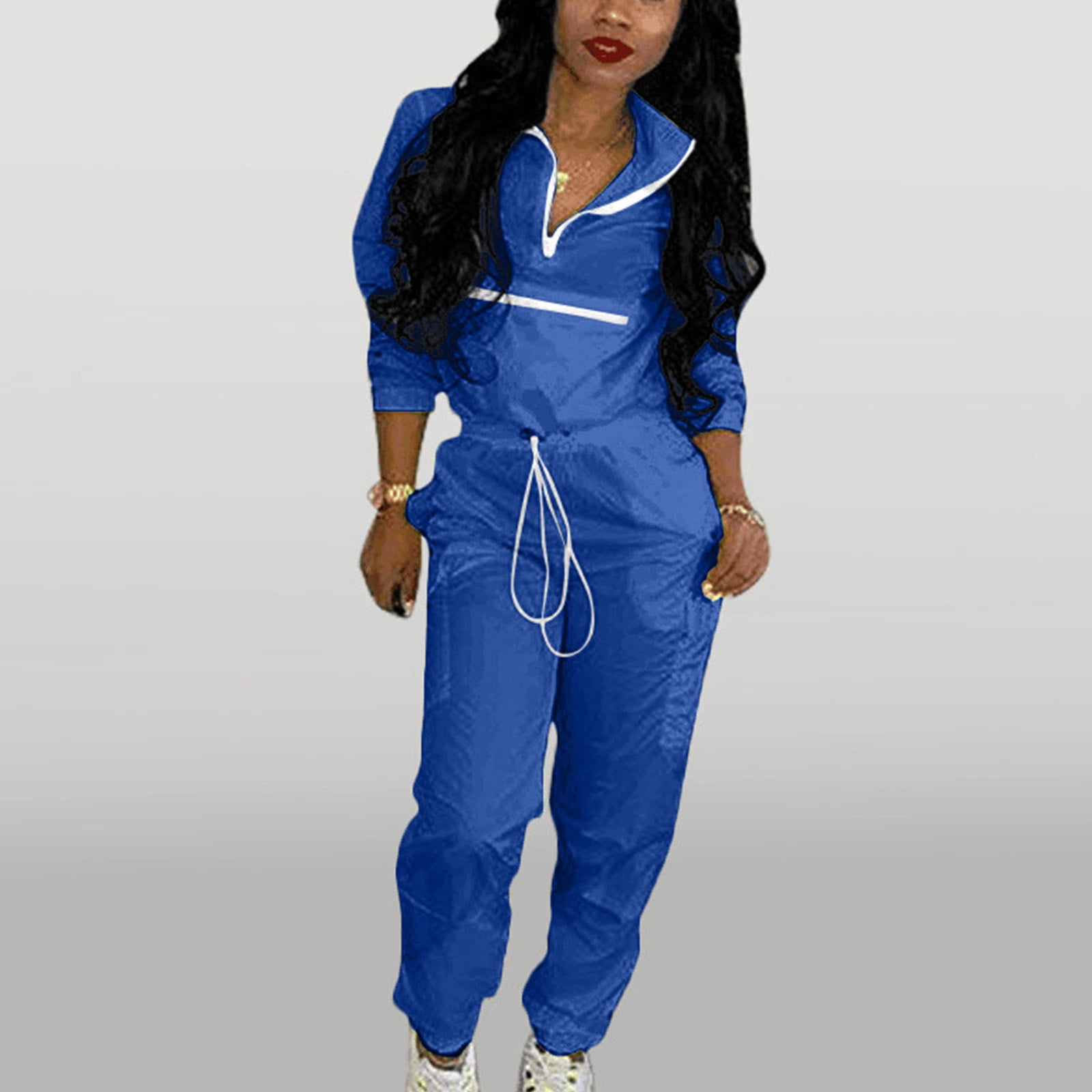 Usmixi Sweatsuits Set for Women Quarter Zip Pullover 2 Piece Outfits ...
