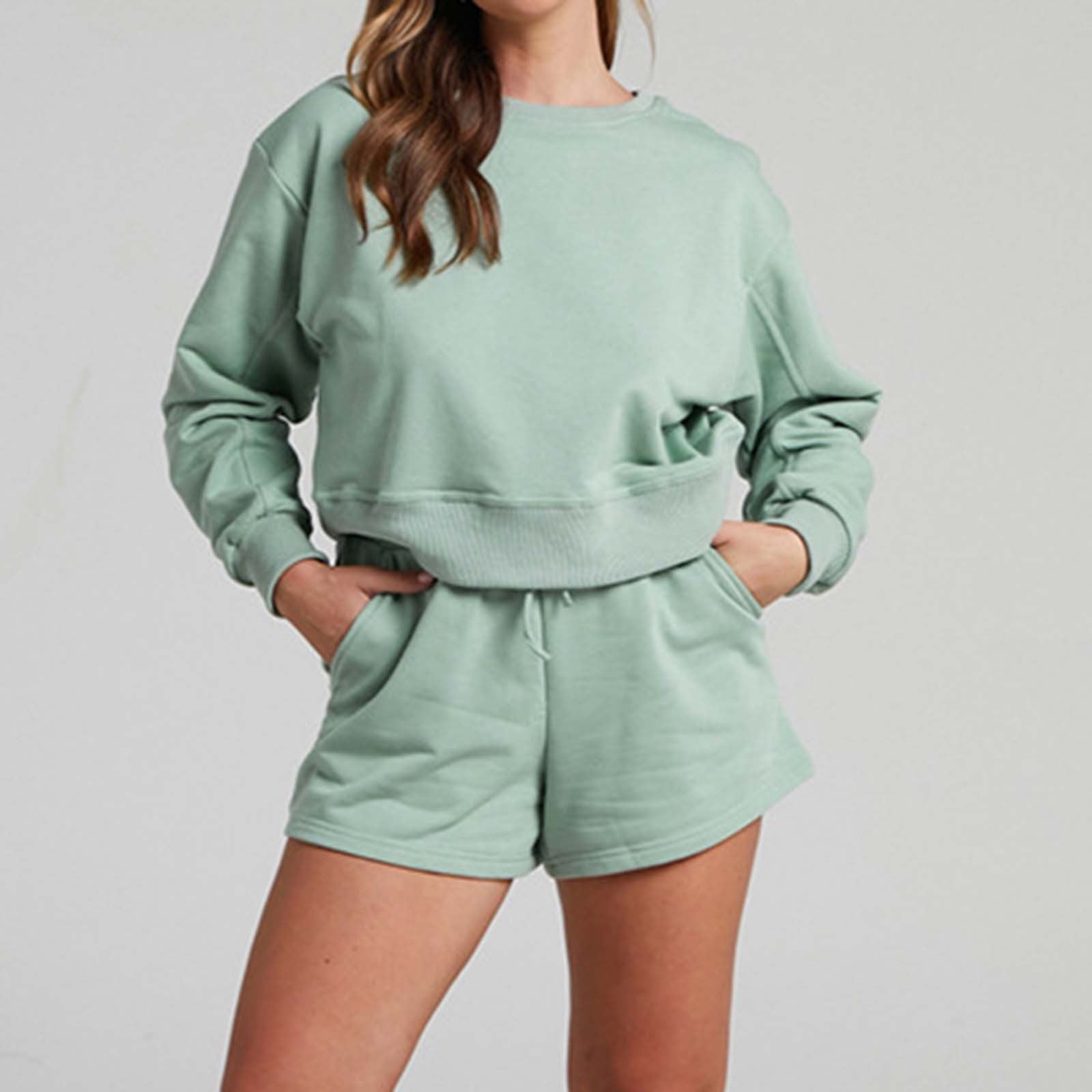 Usmixi Sweatsuits Set for Women Sweatshirt 2 Piece Outfit for Women ...