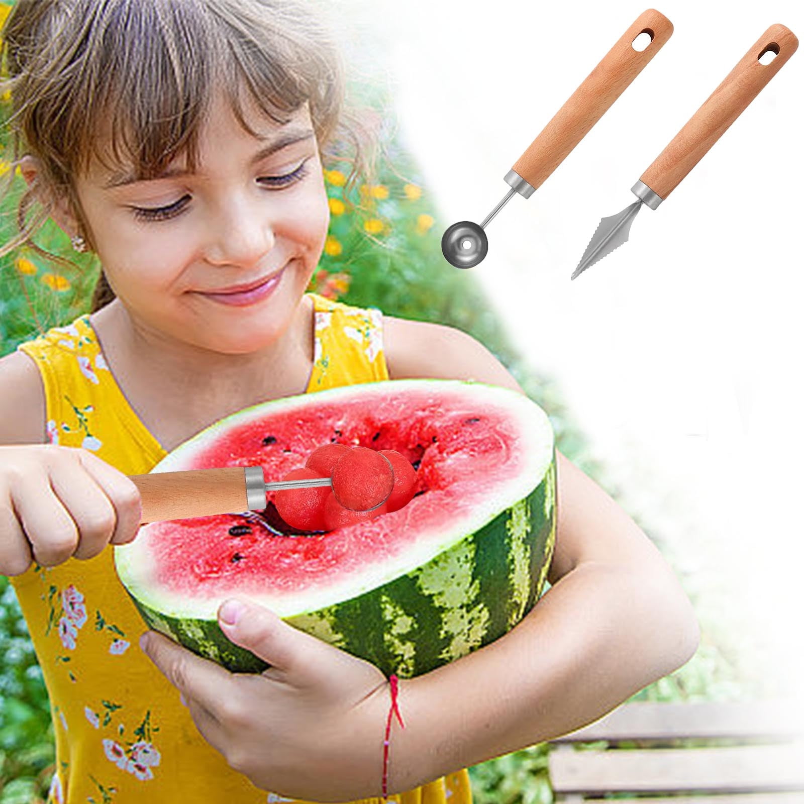 Usmixi Tax Free Weekend Stainless Steel Melon Fruit Decoration Carving Knife for DIY Cutting and ...