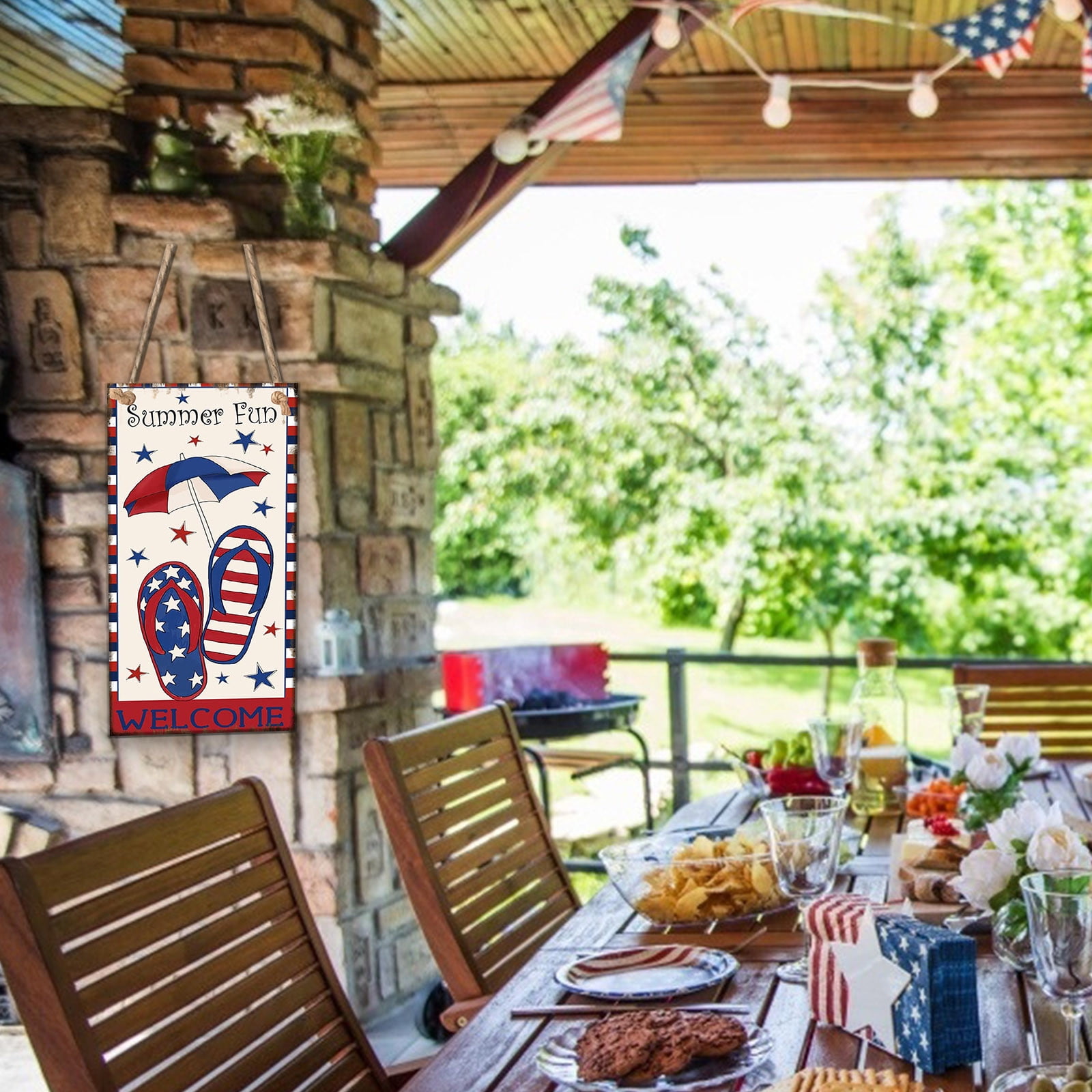 Usmixi Tax Free Weekend Wooden American Independence Day Rectangle ...