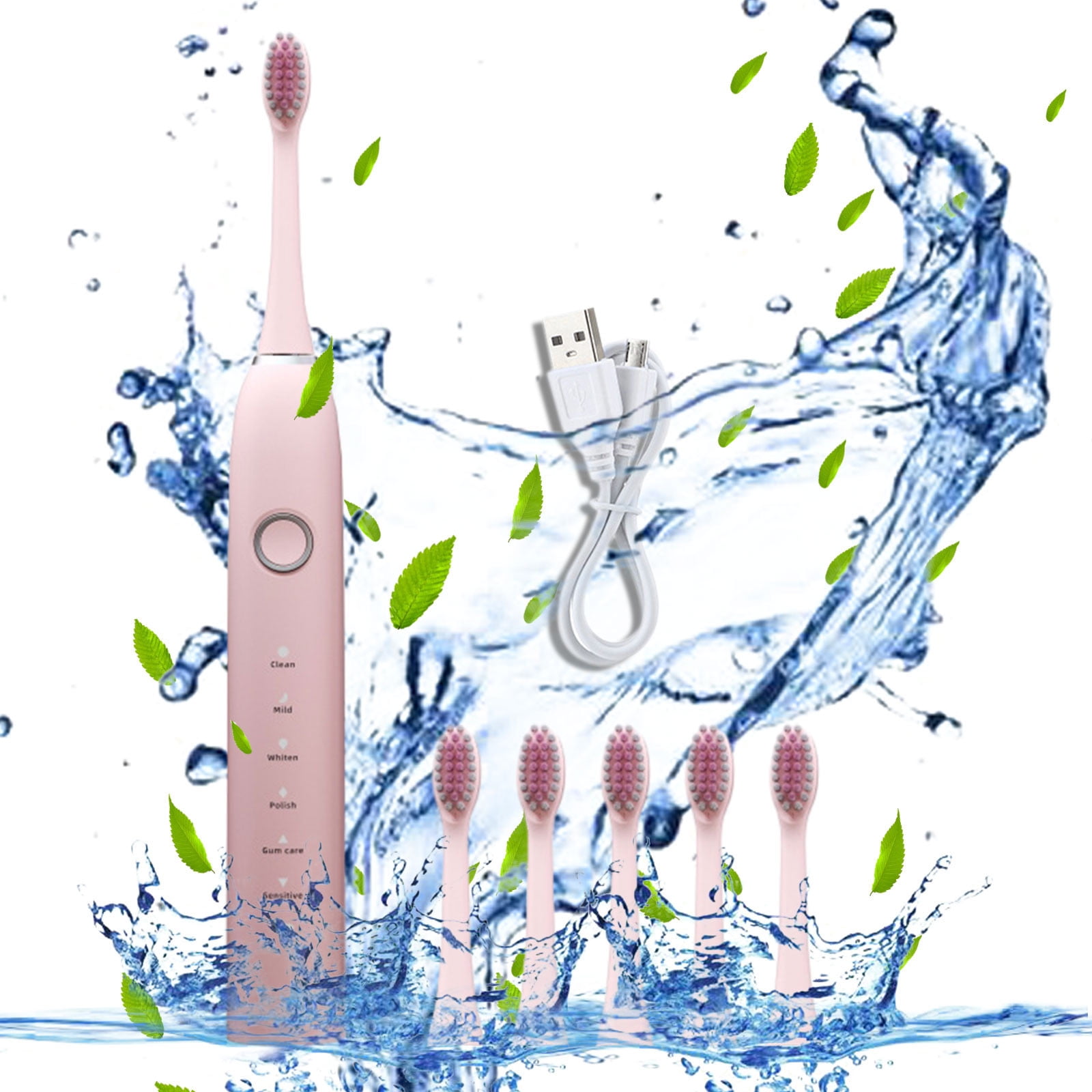 Usmixi Toothbrush- Toothbrush with 6 Brush Heads- 6 Cleaning Modes ...