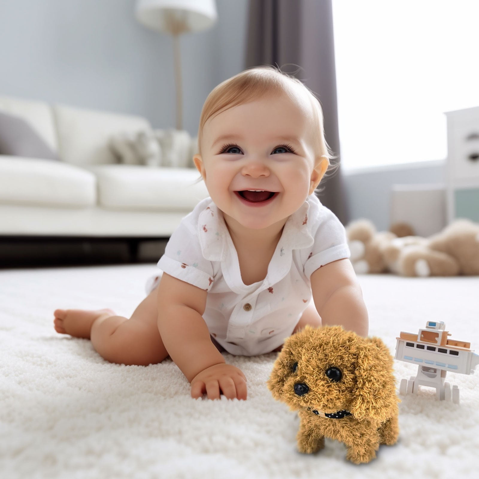 Usmixi Toy Dog Children's Plushs Electric Toy Walking Simulation Dog ...