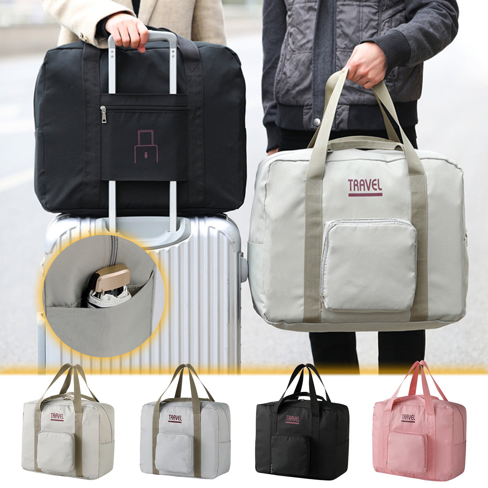 Usmixi Travel Bag, Hand Luggage Bag, Can Be Set with A Lever, Travel ...
