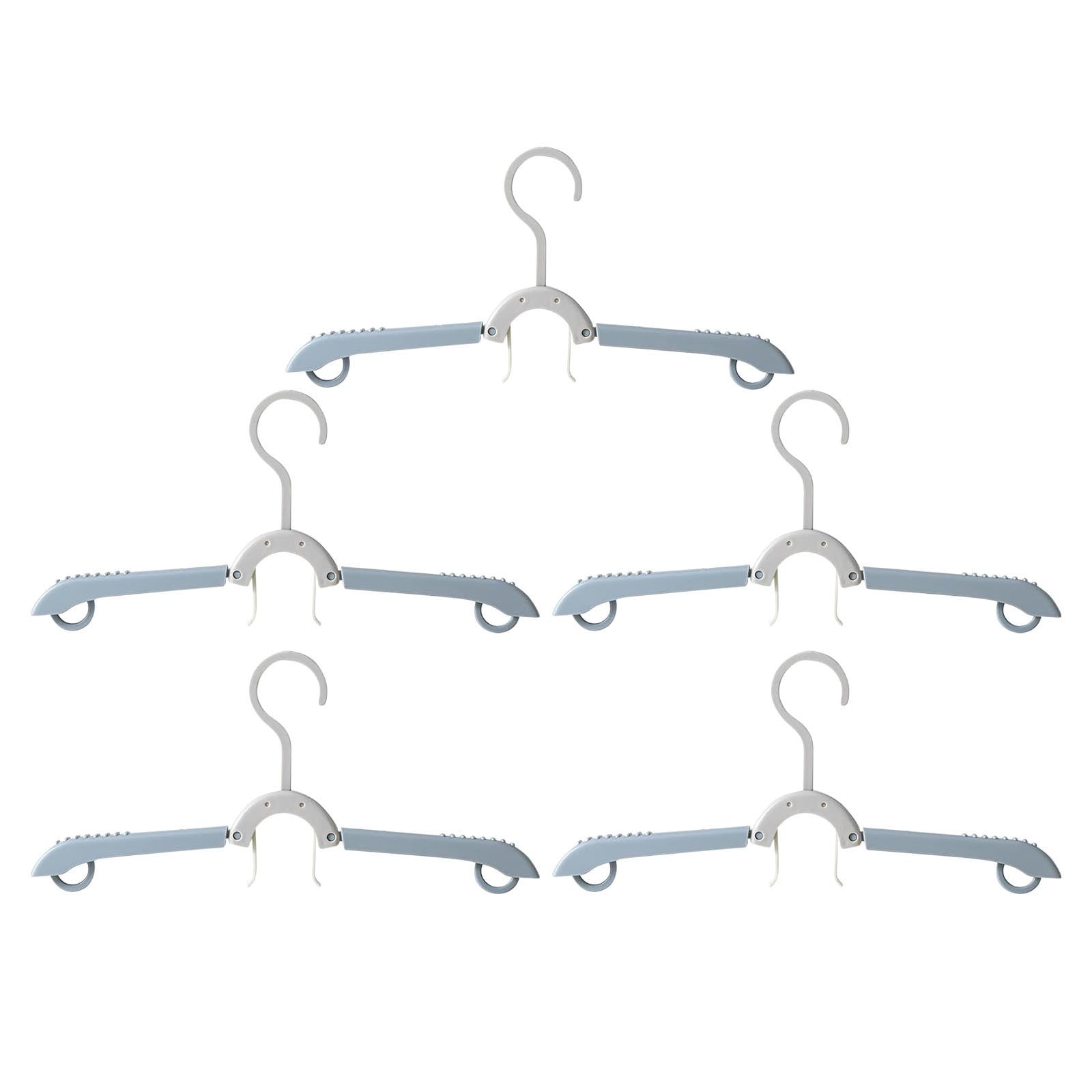Usmixi Travel Hangers, 5 Folding Clothes Hanger, Space-Saving Clothes ...